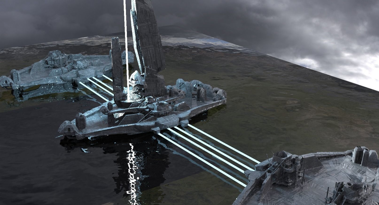 Halo Forerunner Inspired Gateway set 3D model | CGTrader