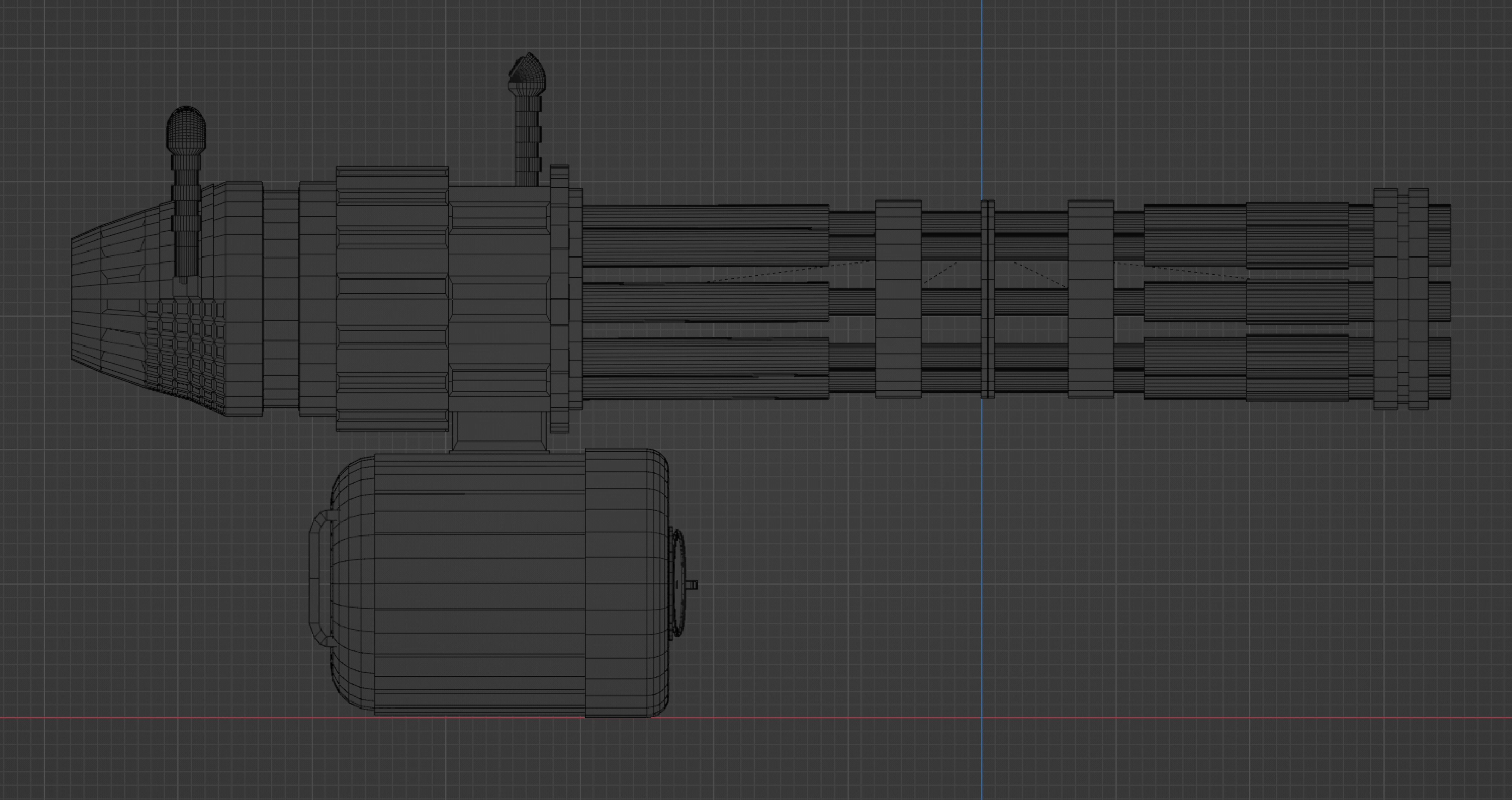 Minigun gun with handle free 3D model | CGTrader
