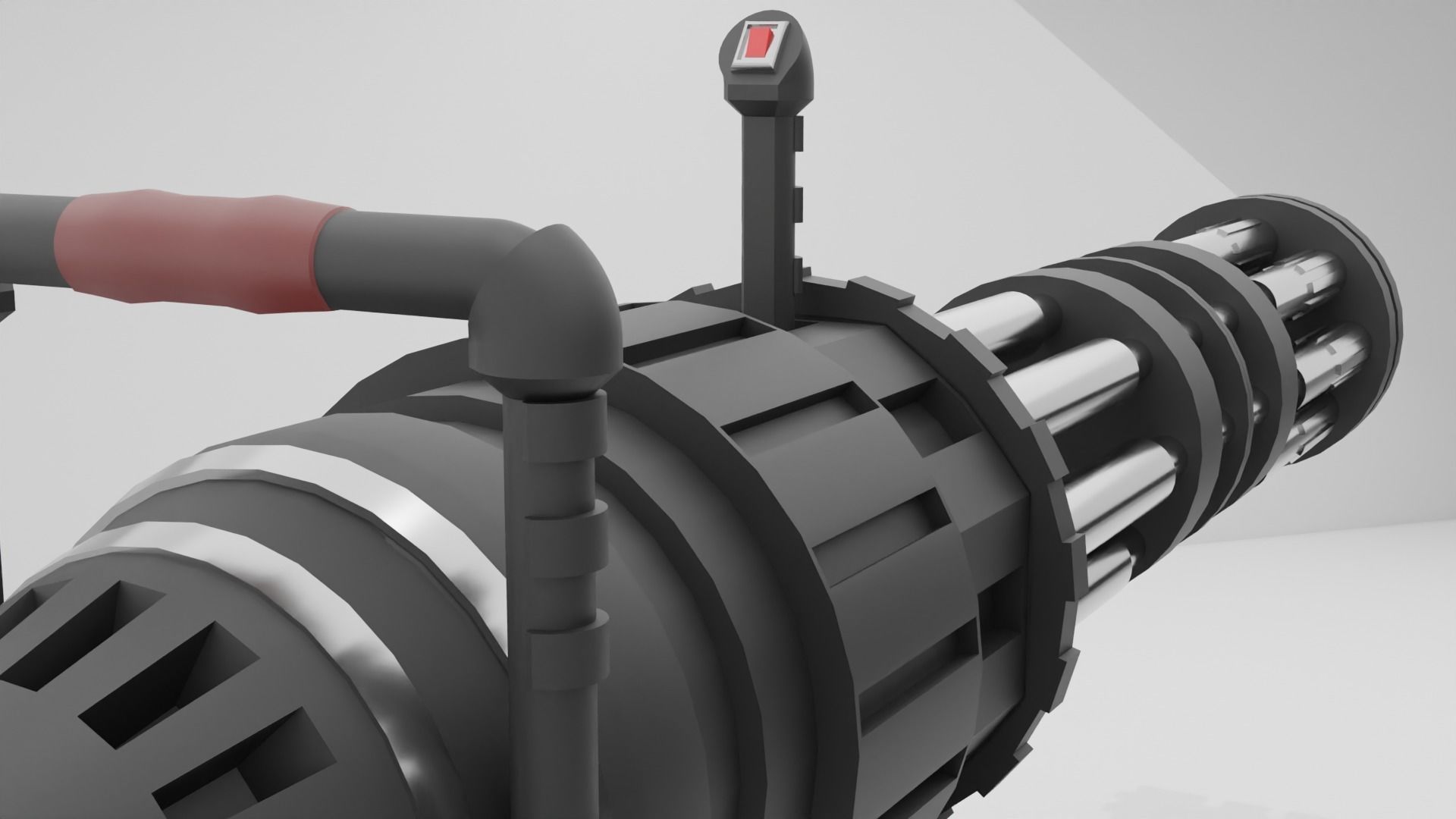 Minigun gun with handle free 3D model | CGTrader