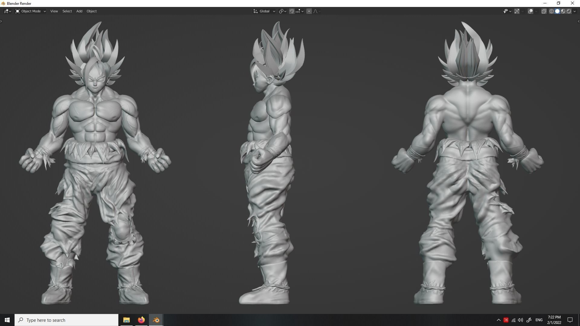 Goku 3D sculpt free 3D model | CGTrader