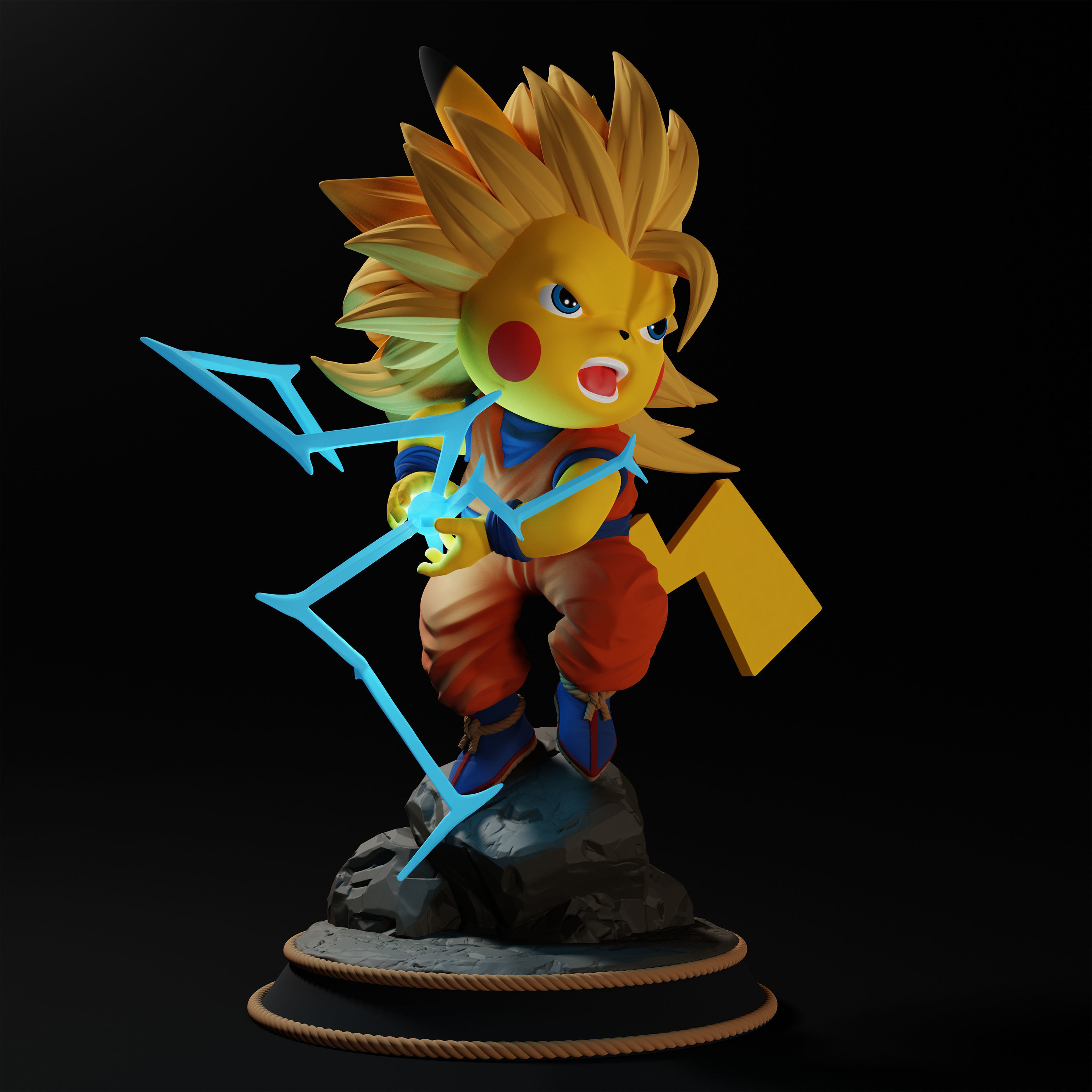 Pikachu cosplay Goku 3D model 3D printable | CGTrader