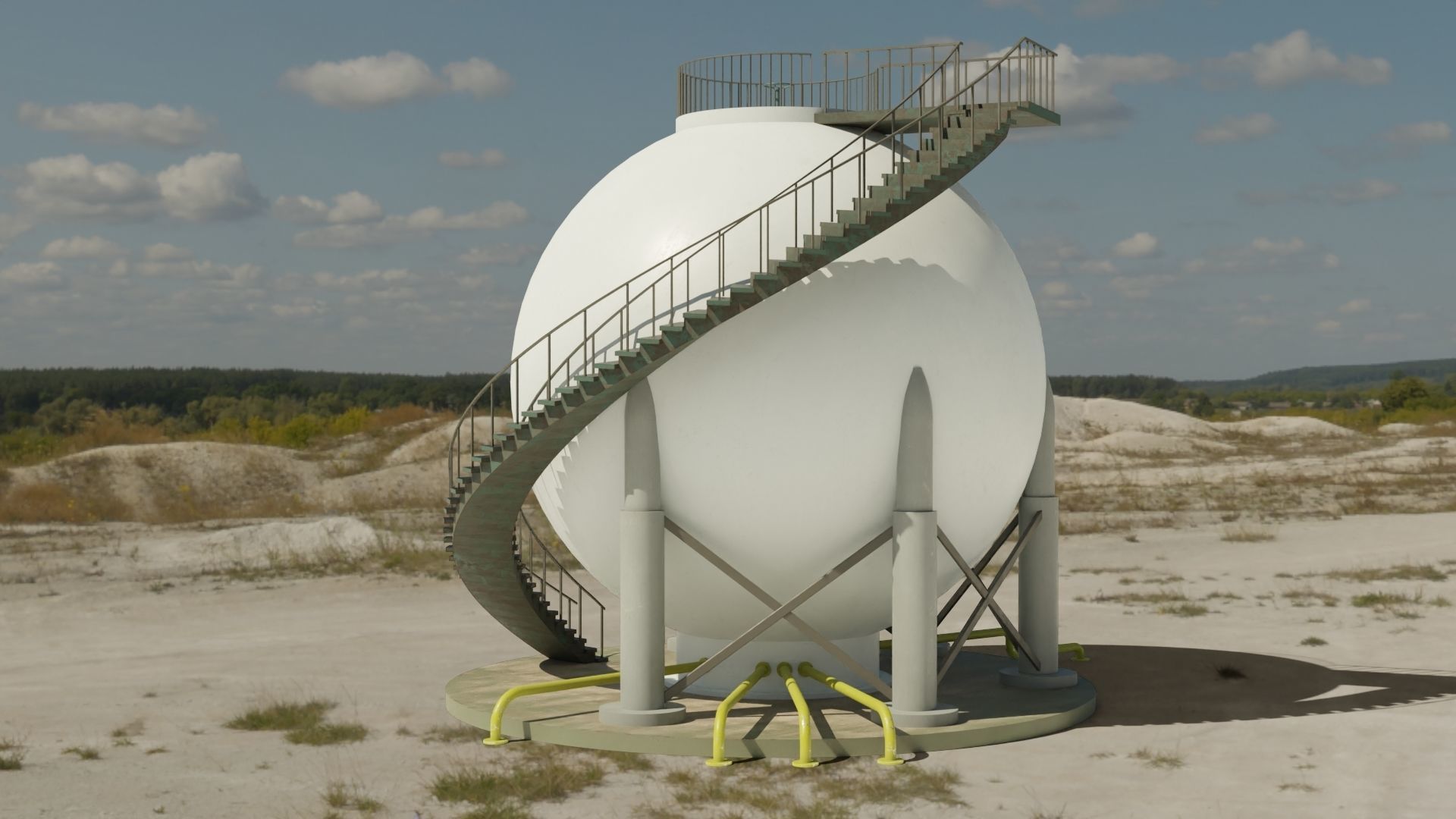 3D model Sphere tank VR / AR / low-poly | CGTrader