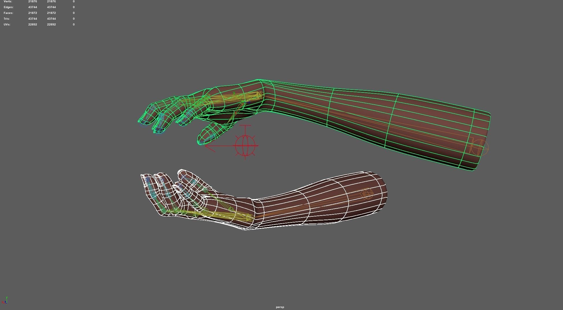 Hand rigged with materials 3D model rigged | CGTrader