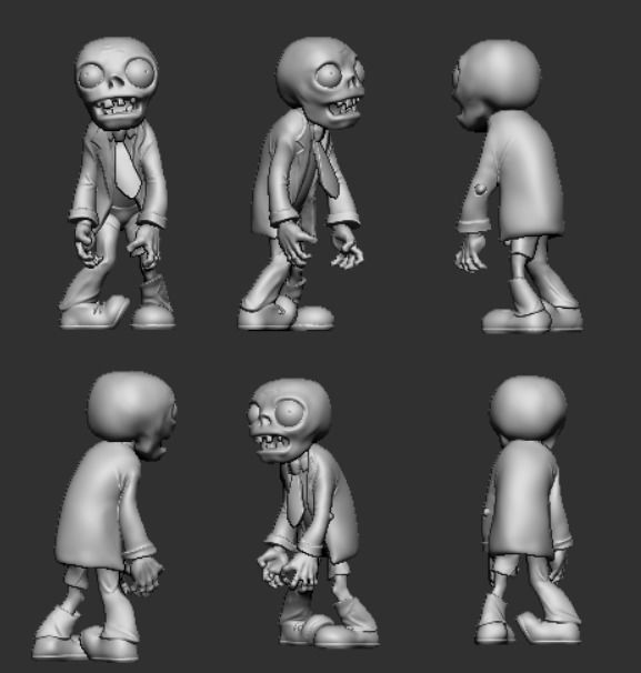 Zombie Plants vs Zombies 3D model 3D printable | CGTrader