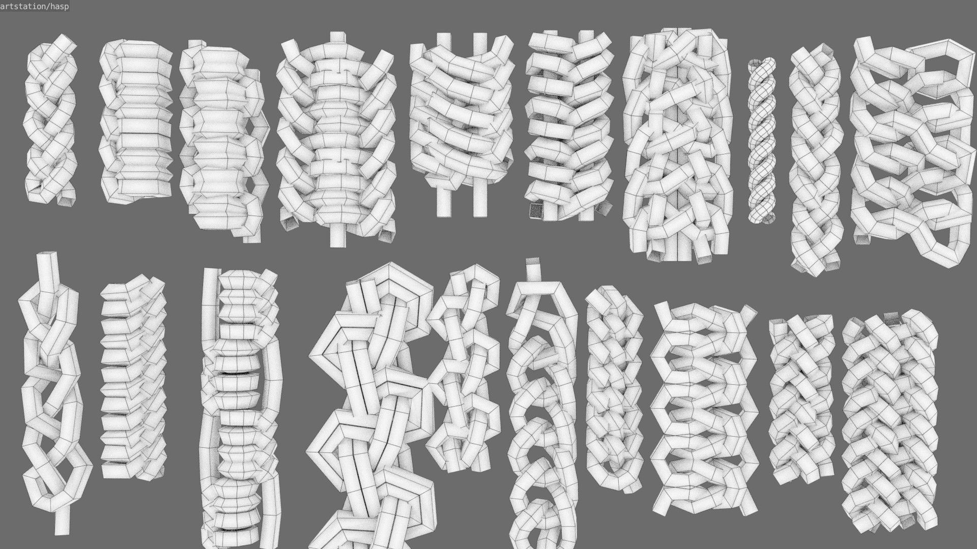 3D model braid bundel VR / AR / low-poly | CGTrader