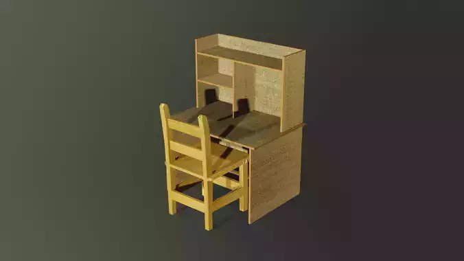 3d Study Table and Chair free VR / AR / low-poly 3D model | CGTrader