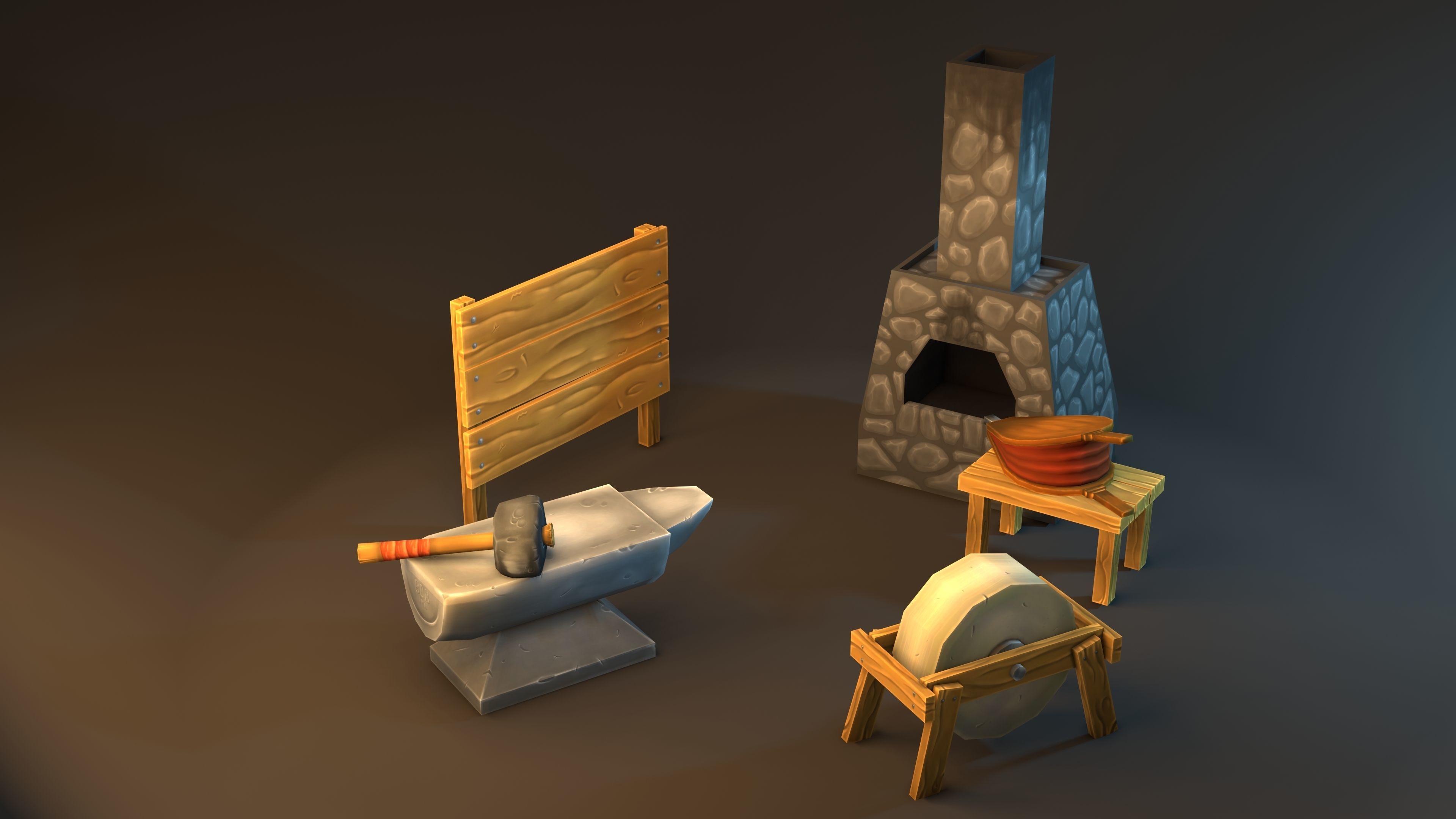 3D model Game ready low poly stylized Forge VR / AR / low-poly | CGTrader