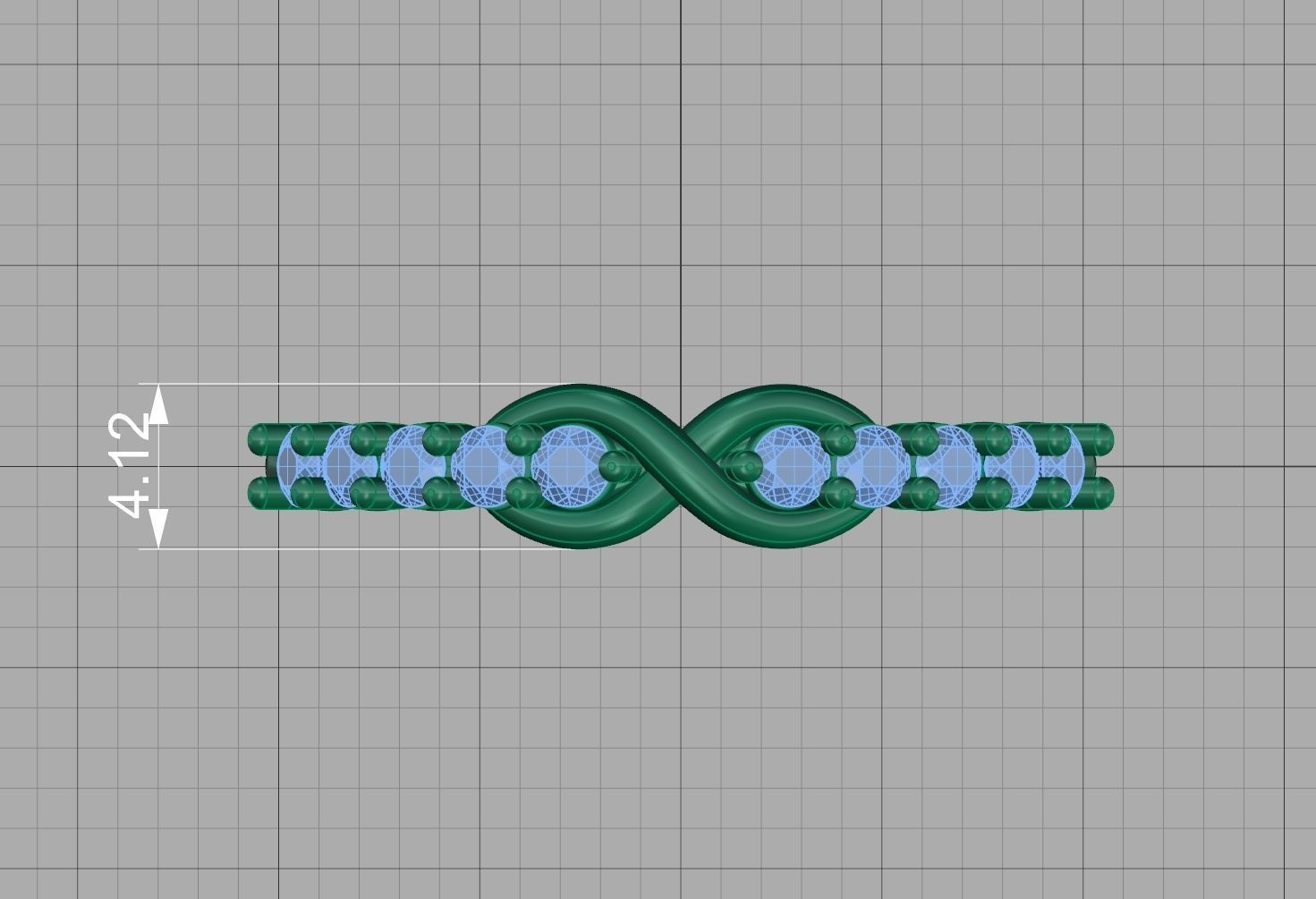 Infinity Diamond Ring 2mm stones Eternity Band 3D model 3D printable ...