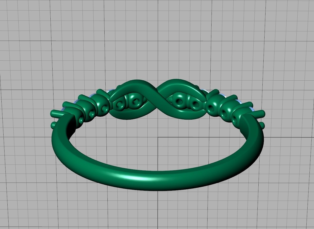 Infinity Diamond Ring 2mm stones Eternity Band 3D model 3D printable ...