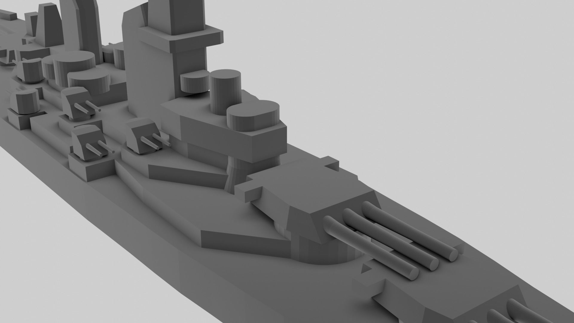 USS Iowa - Model for small scale printing 3D model 3D printable | CGTrader
