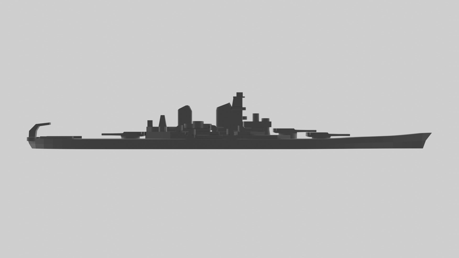 Uss Iowa Model For Small Scale Printing 3d Model 3d Printable Cgtrader