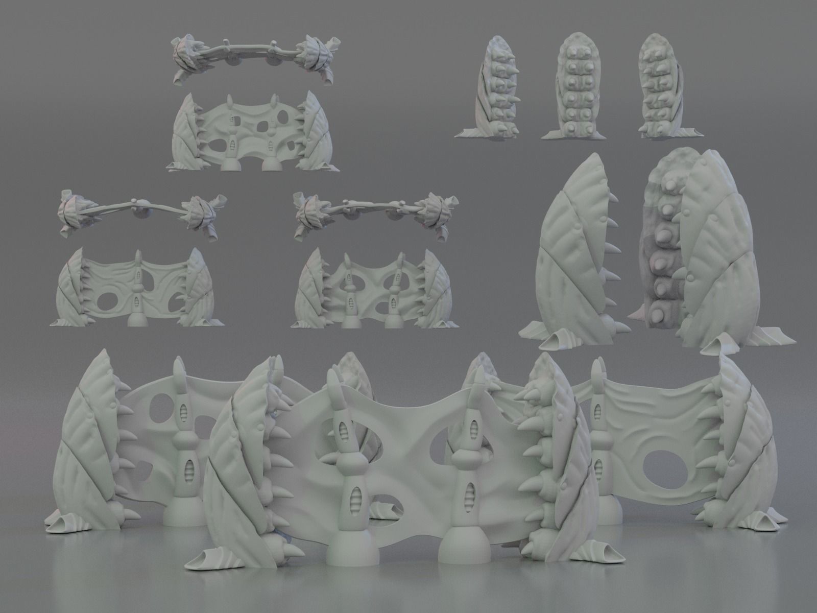 Space bugs barricade 3D model 3D printable | CGTrader