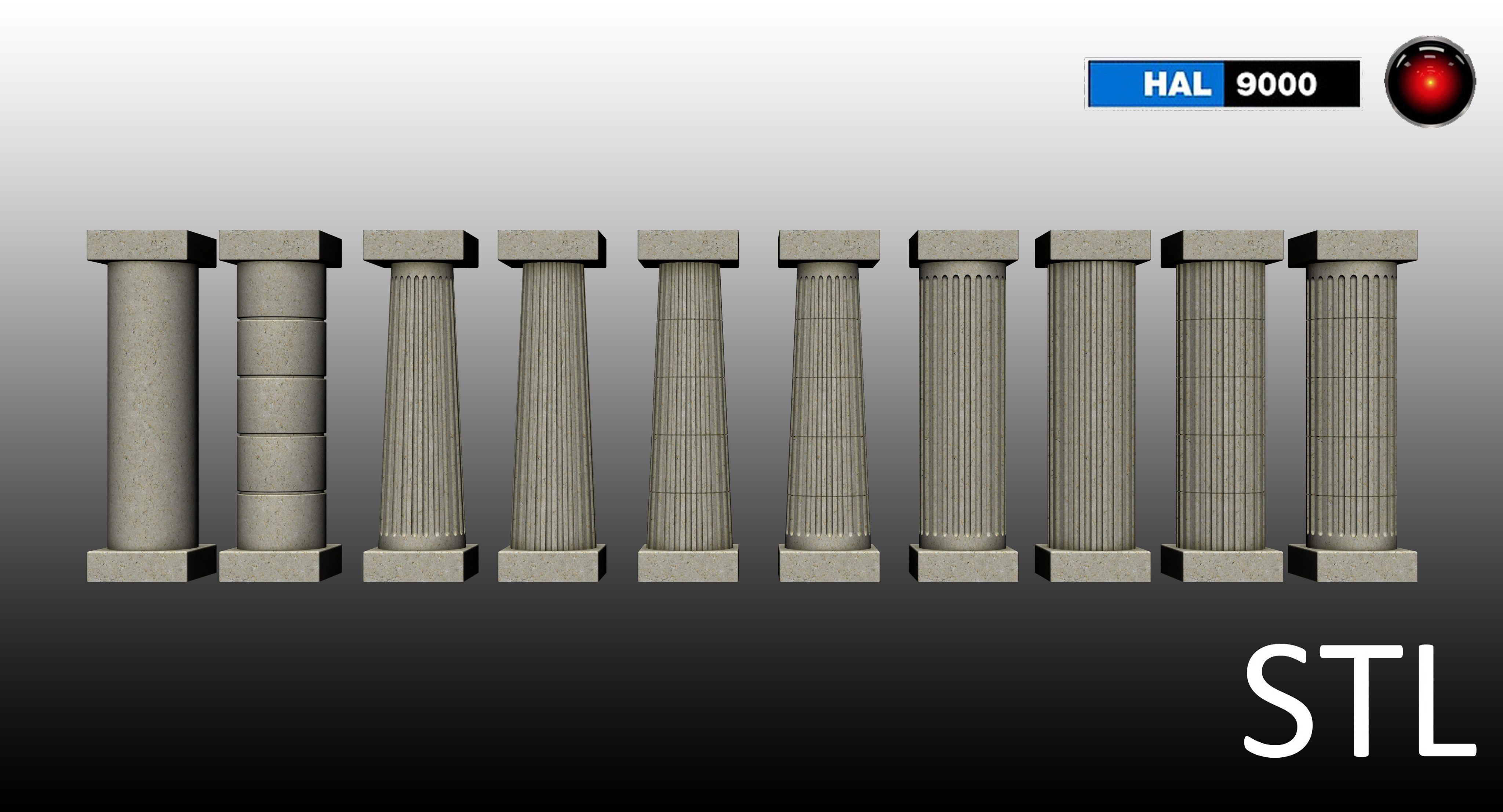 Modular Columns Pillars 1 3D model | CGTrader