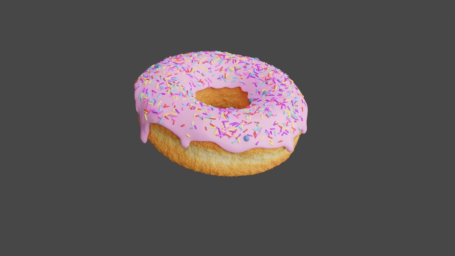 Donut with Texturing and sprinkles free 3D model | CGTrader