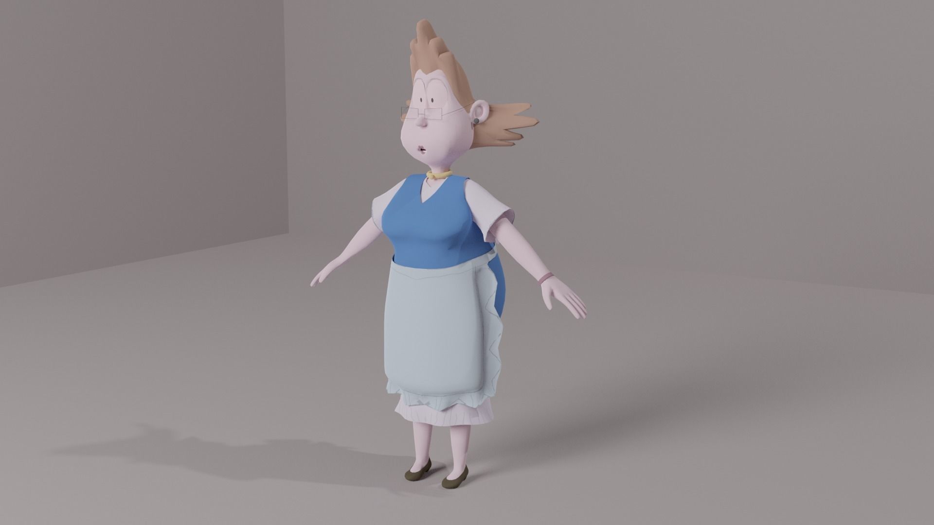 Beatrice cartoon character in dress 3D model | CGTrader