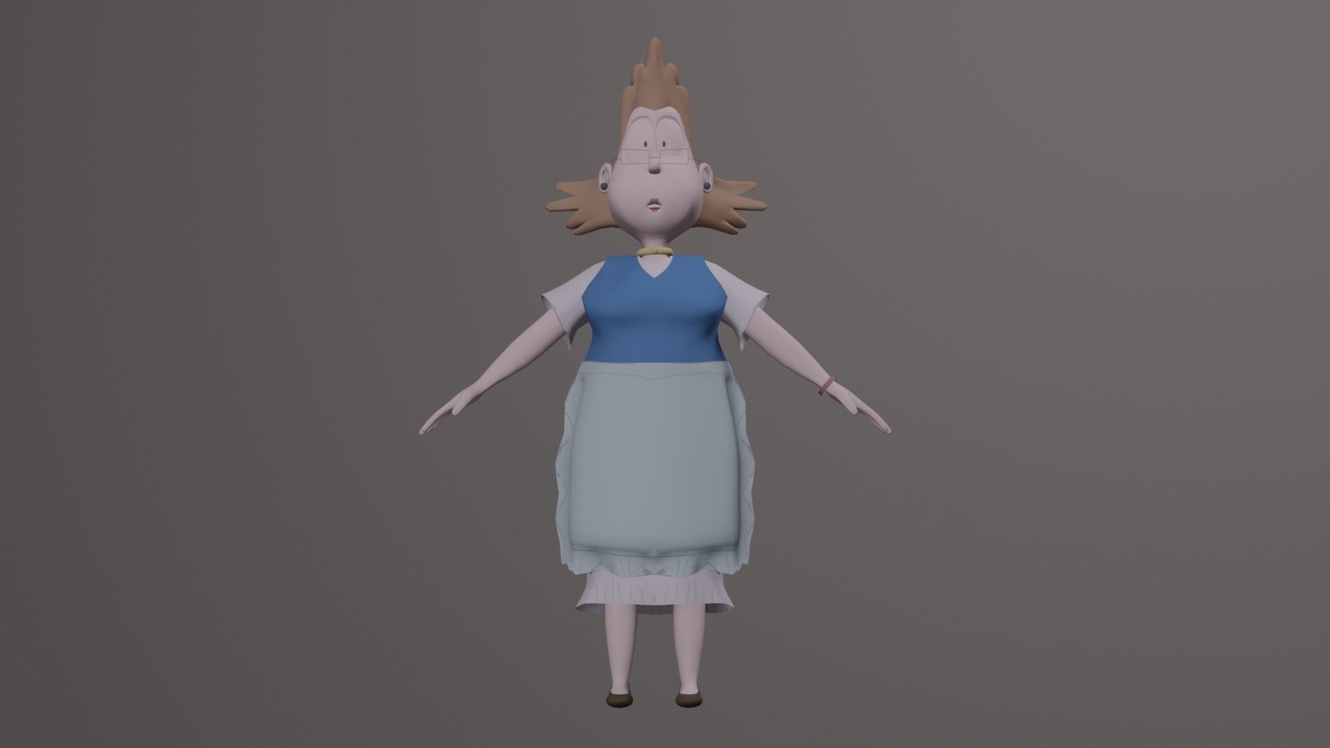Beatrice cartoon character in dress 3D model | CGTrader