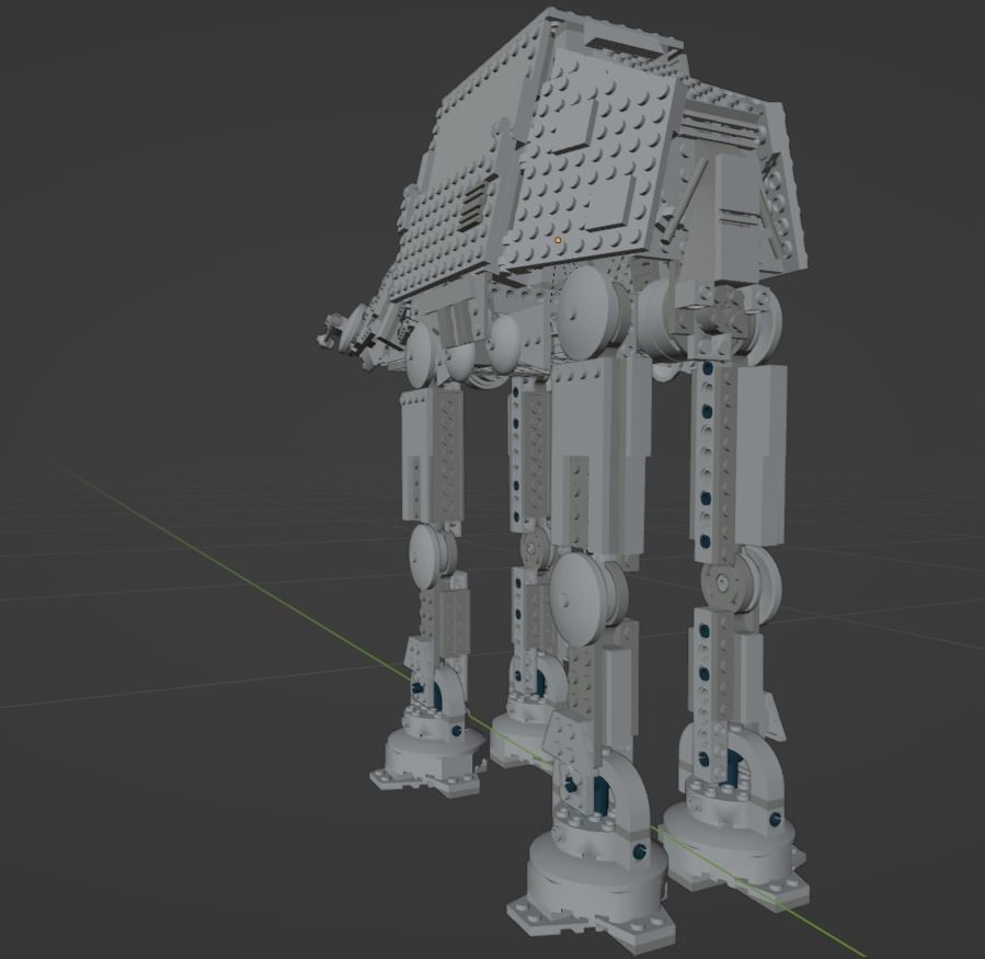 LEGO Star Wars AT-AT with armature 3D model rigged | CGTrader