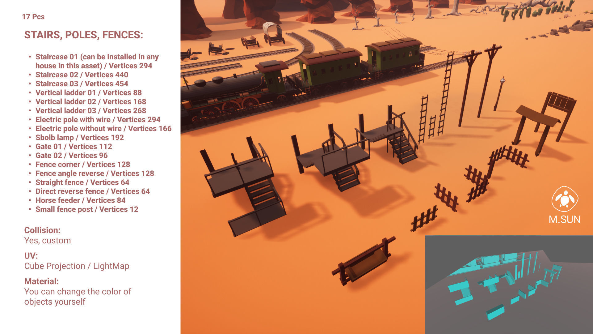3D model Wild west asset package UE415-427 VR / AR / low-poly | CGTrader