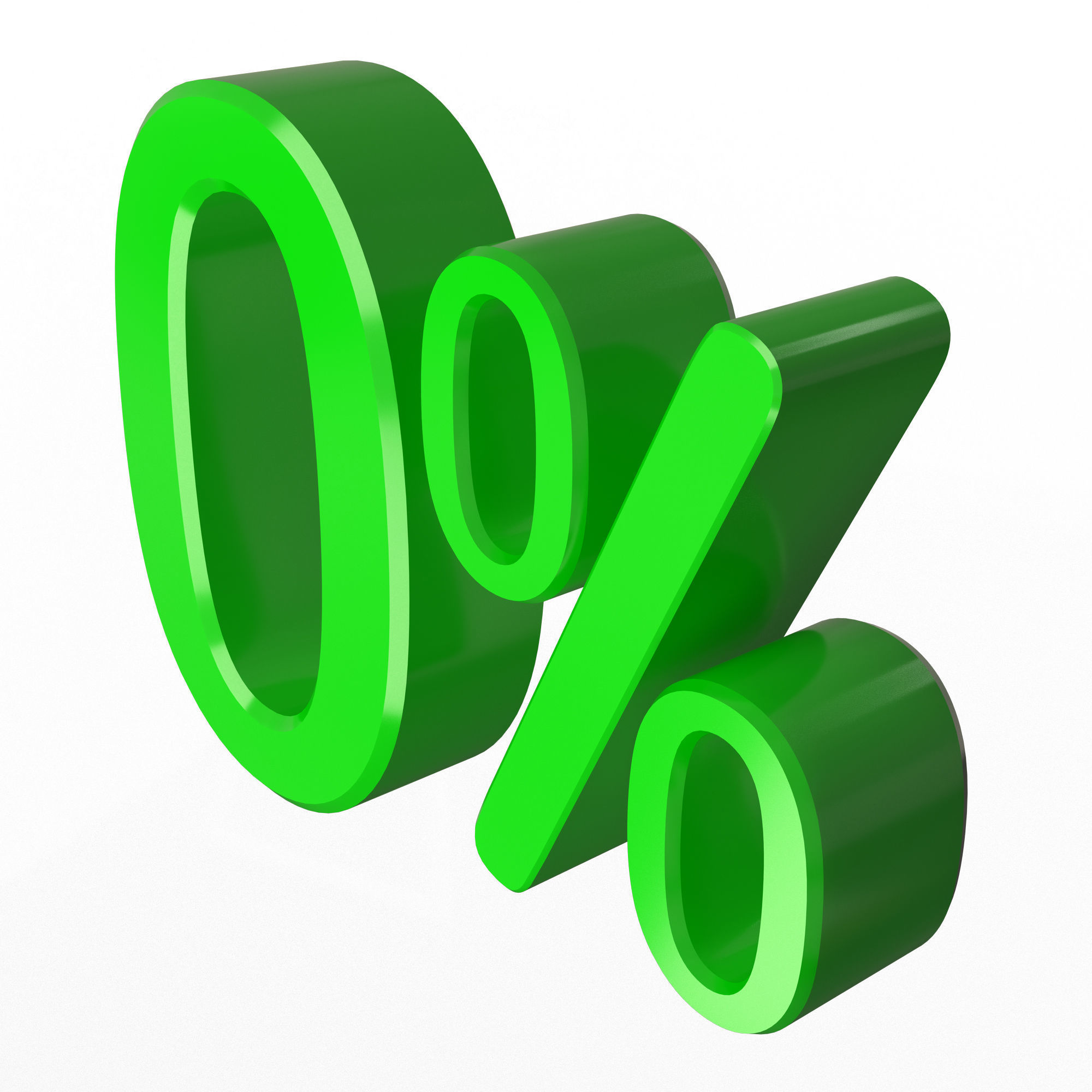 3D model Green Zero Percent Sign VR / AR / low-poly | CGTrader