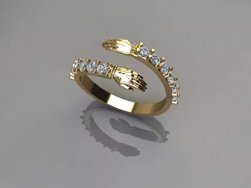 Hugging Hands Ring 3D Printable Love and Care Jewelry 3D model 3D ...