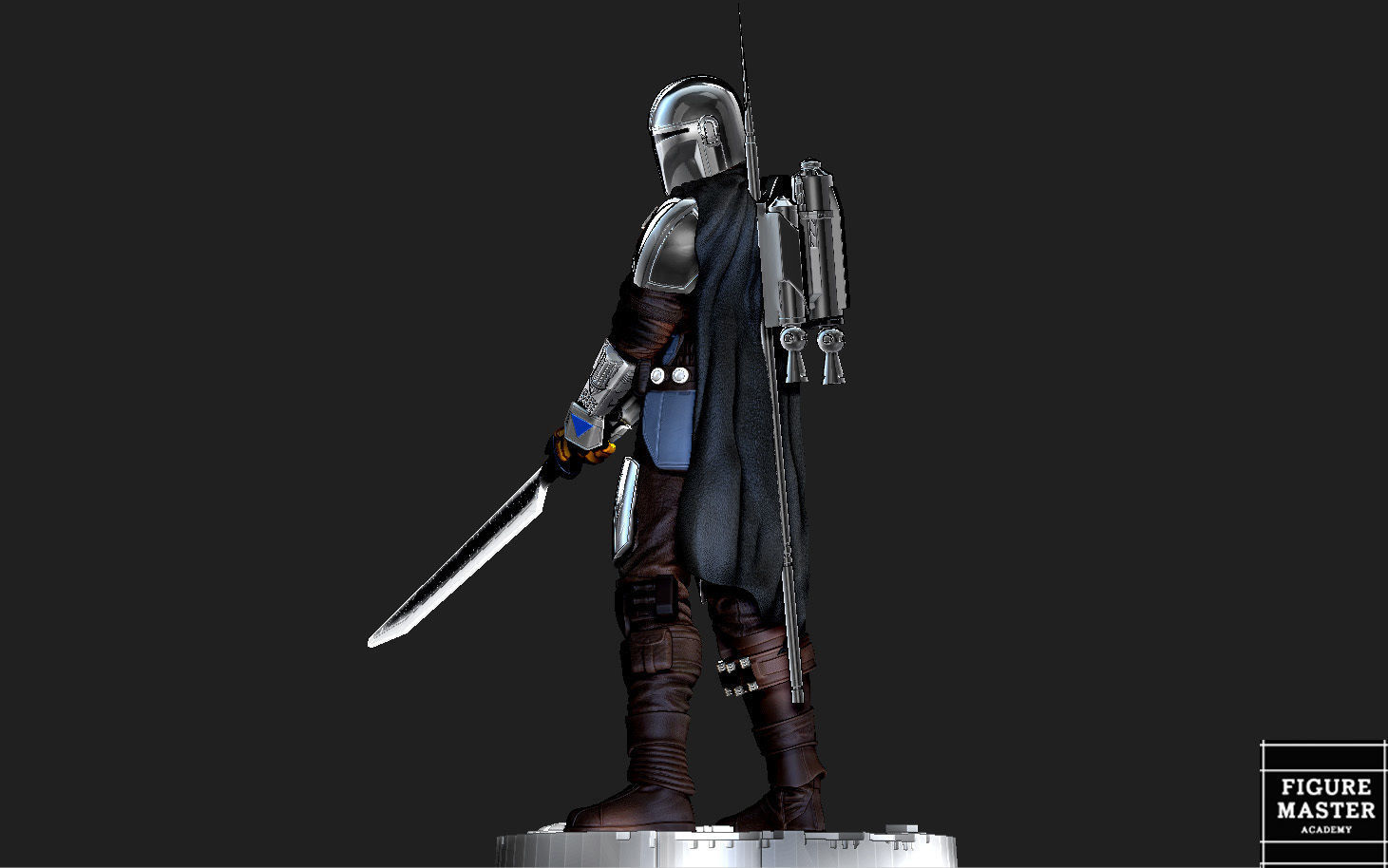 MANDALORIAN MANDO BOOK OF BOBA FETT DISNEY DARKSABER STATUE 3D model 3D ...