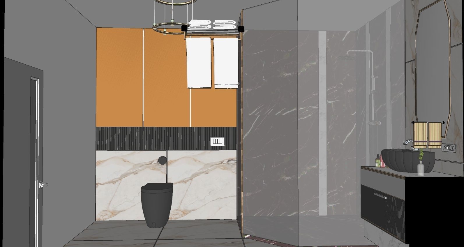 3D model Washroom 3d with marble interiors VR / AR / low-poly | CGTrader