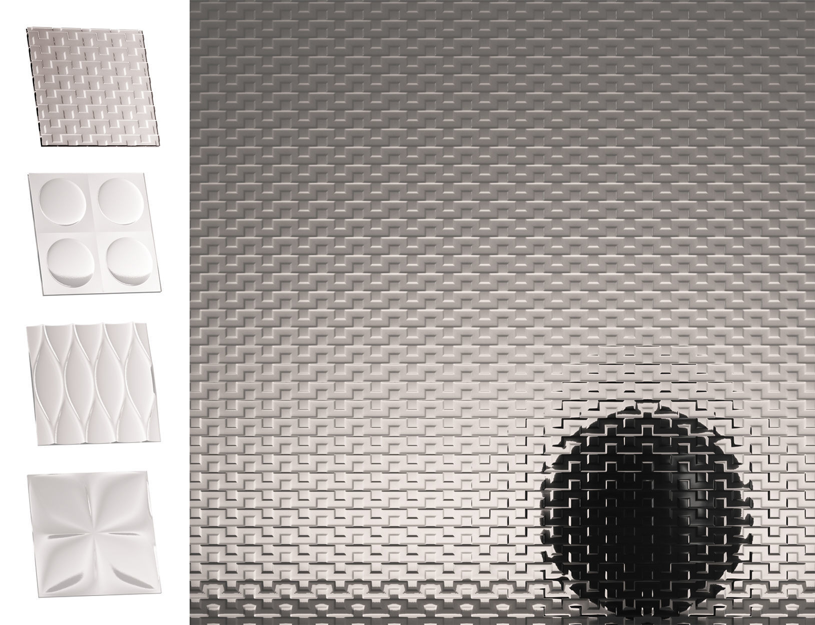 Texture Fluted Glass Set 14 VR / AR / low-poly | CGTrader
