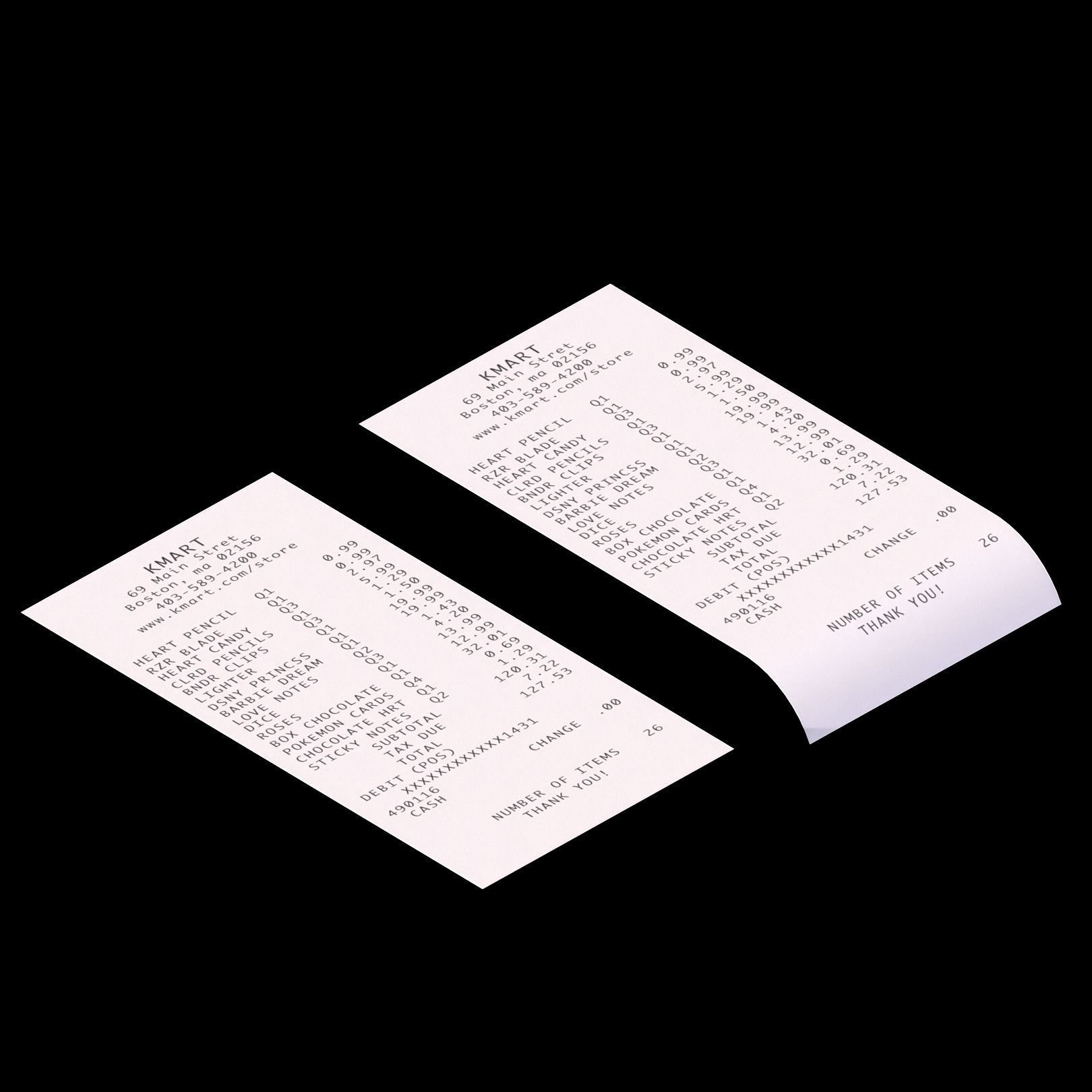 3D model Receipt VR / AR / low-poly | CGTrader