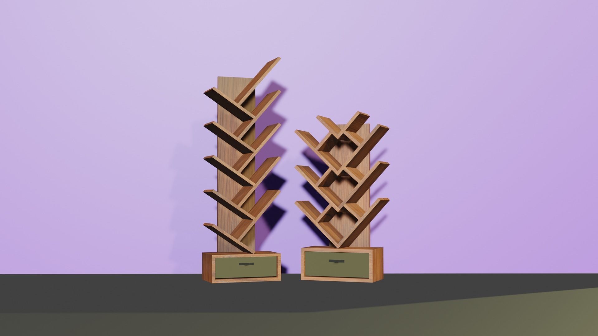 3D Tree BookShelf free VR / AR / low-poly 3D model | CGTrader