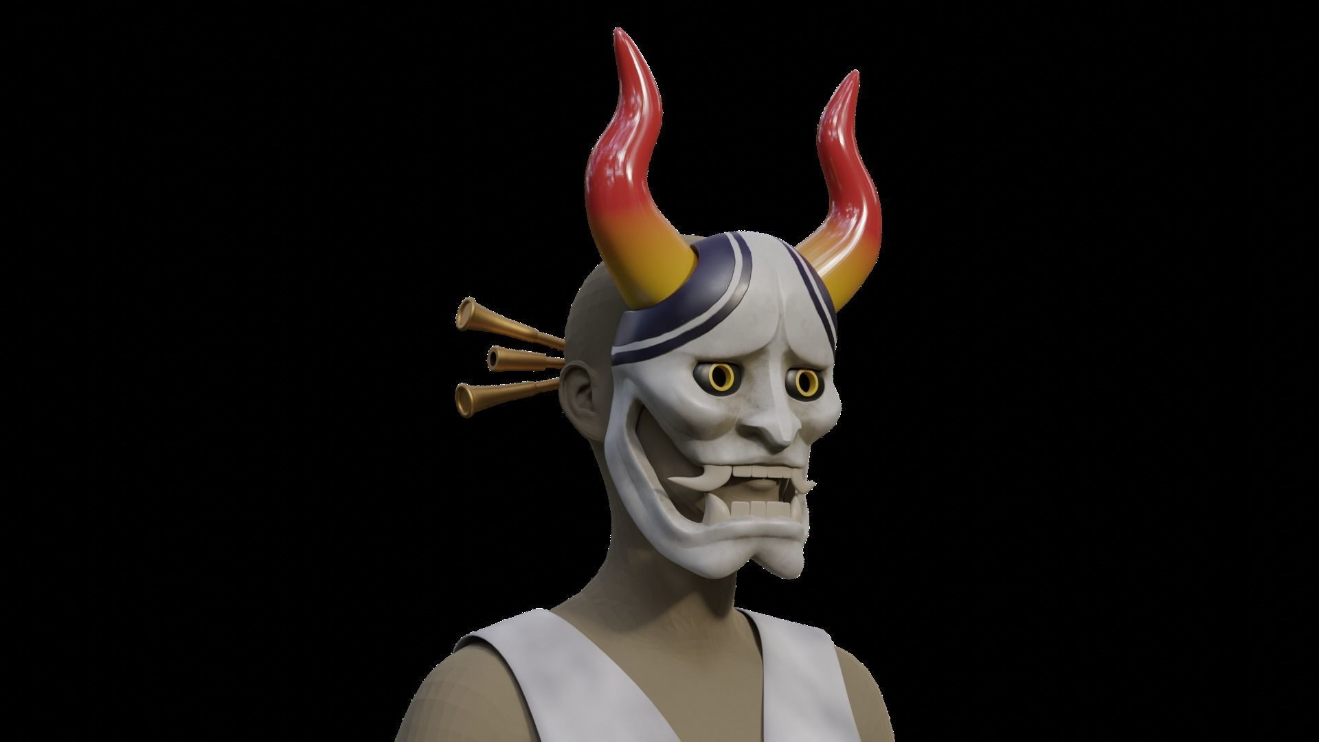yamato mask one piece cosplay 3d print 3D model 3D printable | CGTrader