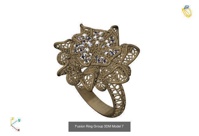 100 Fusion Women Ring Womens Rings Models 3DM 3D Model Collection 3D printable | CGTrader