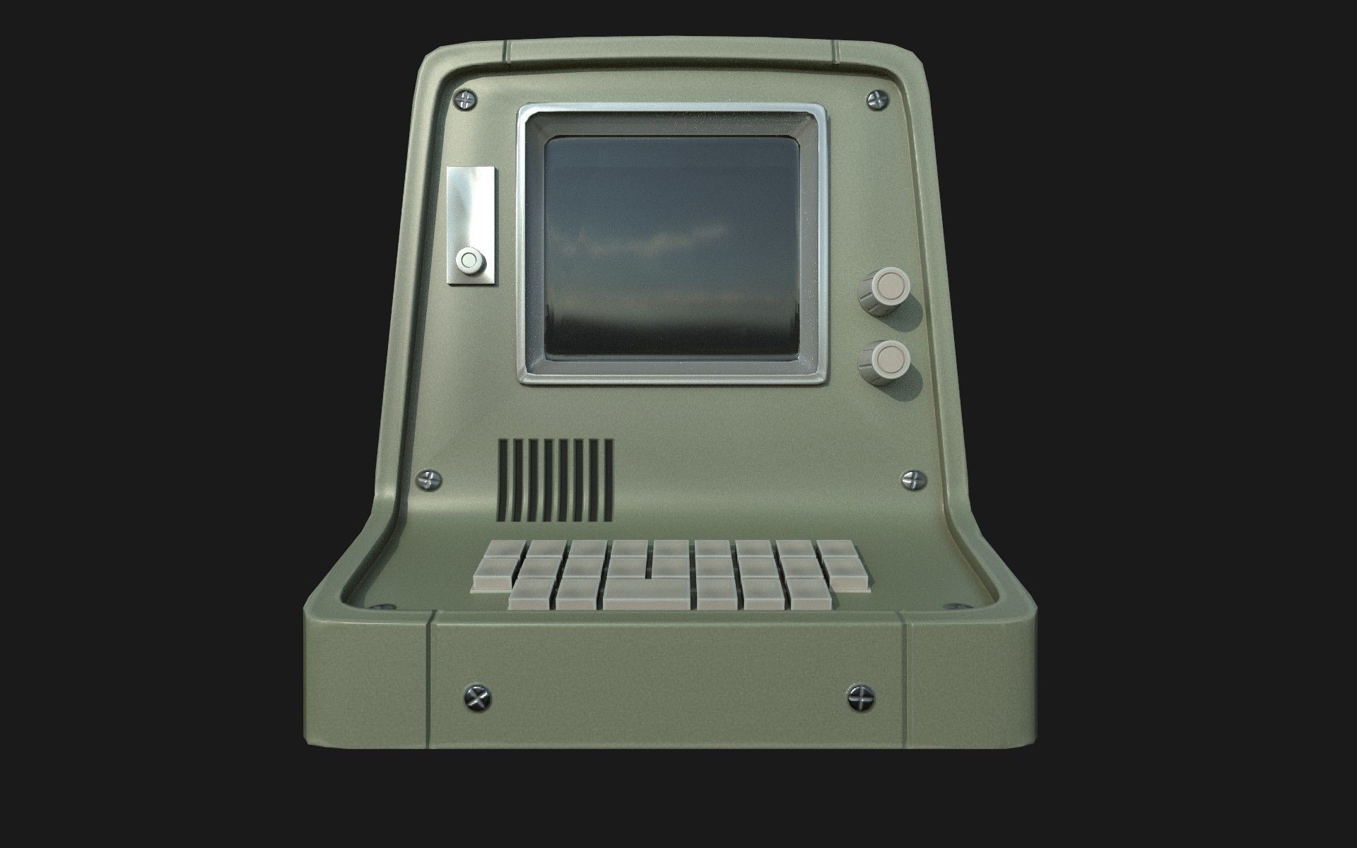3D model Retro Stylized Computer - Tutorial Included VR / AR / low-poly ...