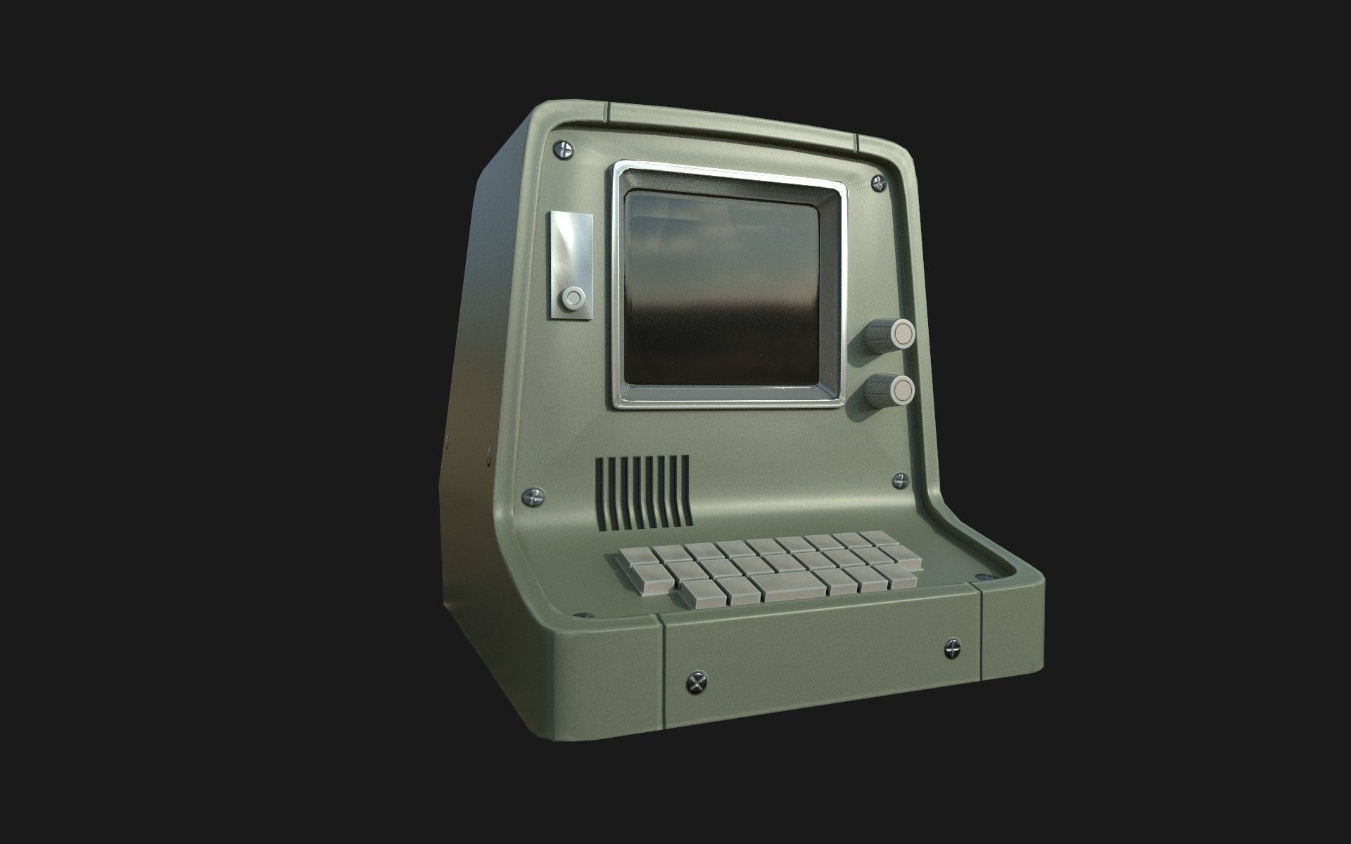 3D model Retro Stylized Computer - Tutorial Included VR / AR / low-poly ...
