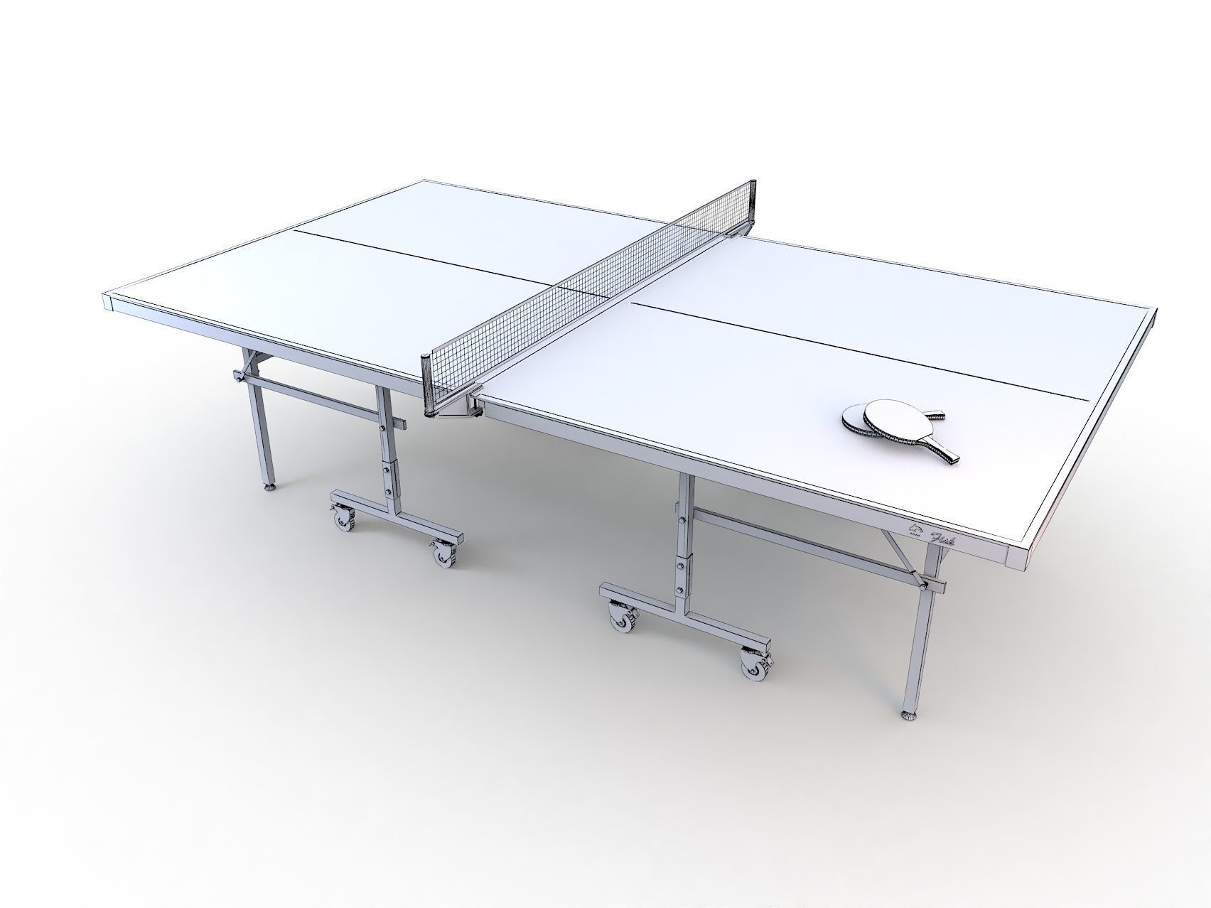 Table Tennis with paddles - Ping pong 3D model | CGTrader