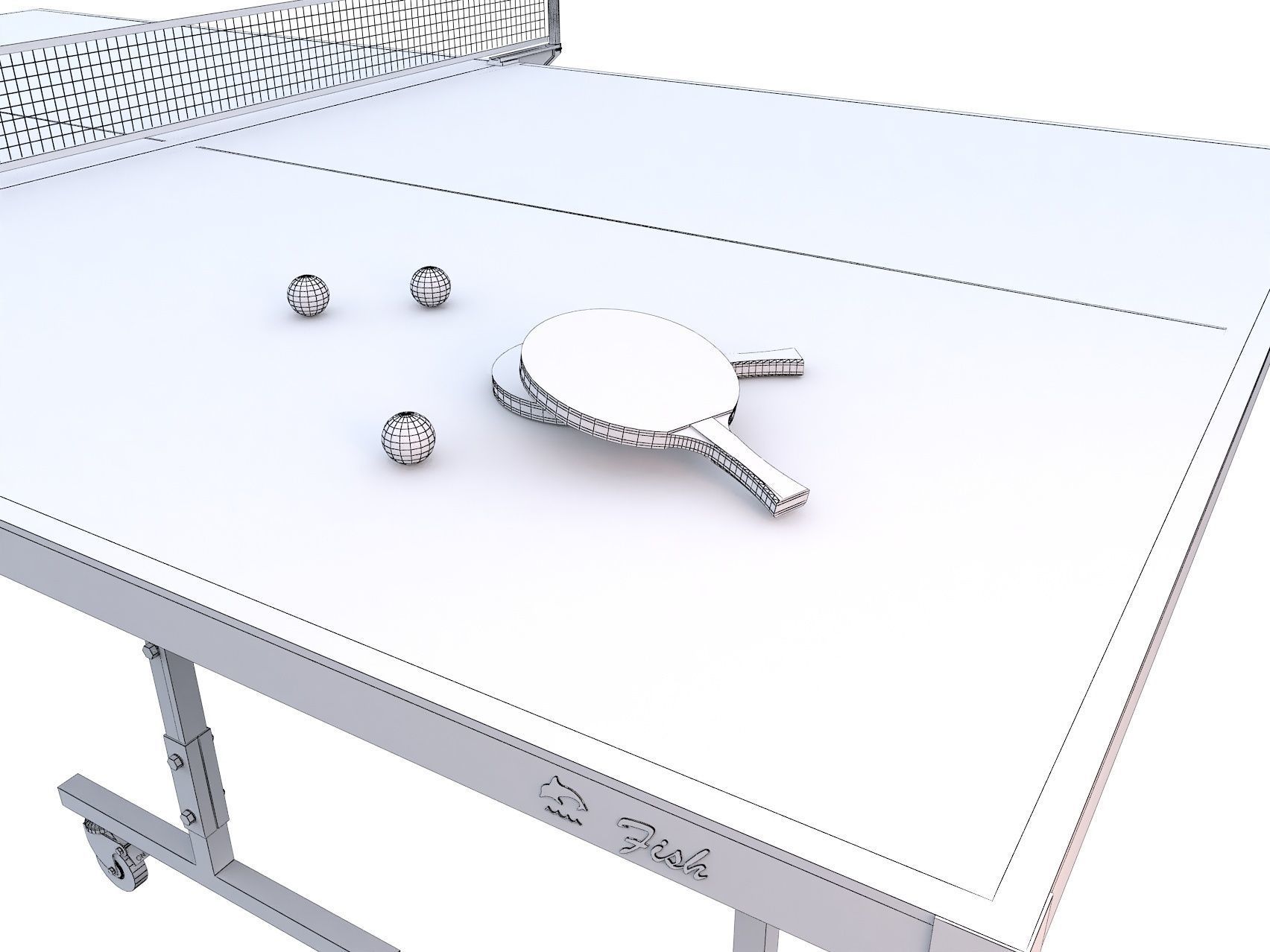 Table Tennis with paddles - Ping pong 3D model | CGTrader