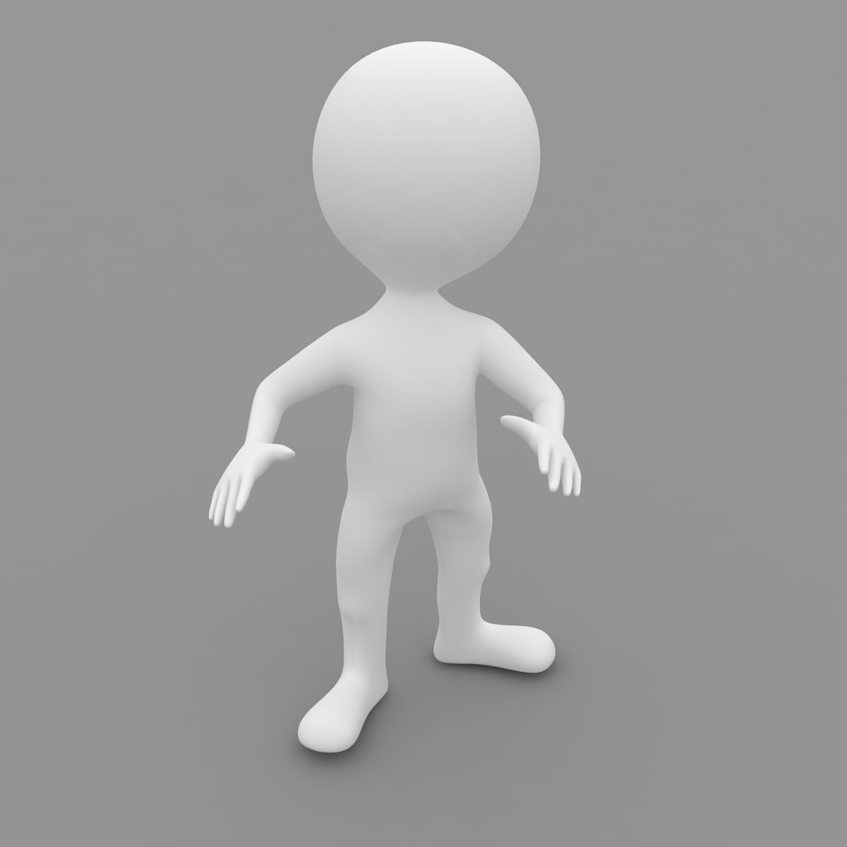3D model 3D White Character Rigged with biped VR / AR / low-poly rigged ...