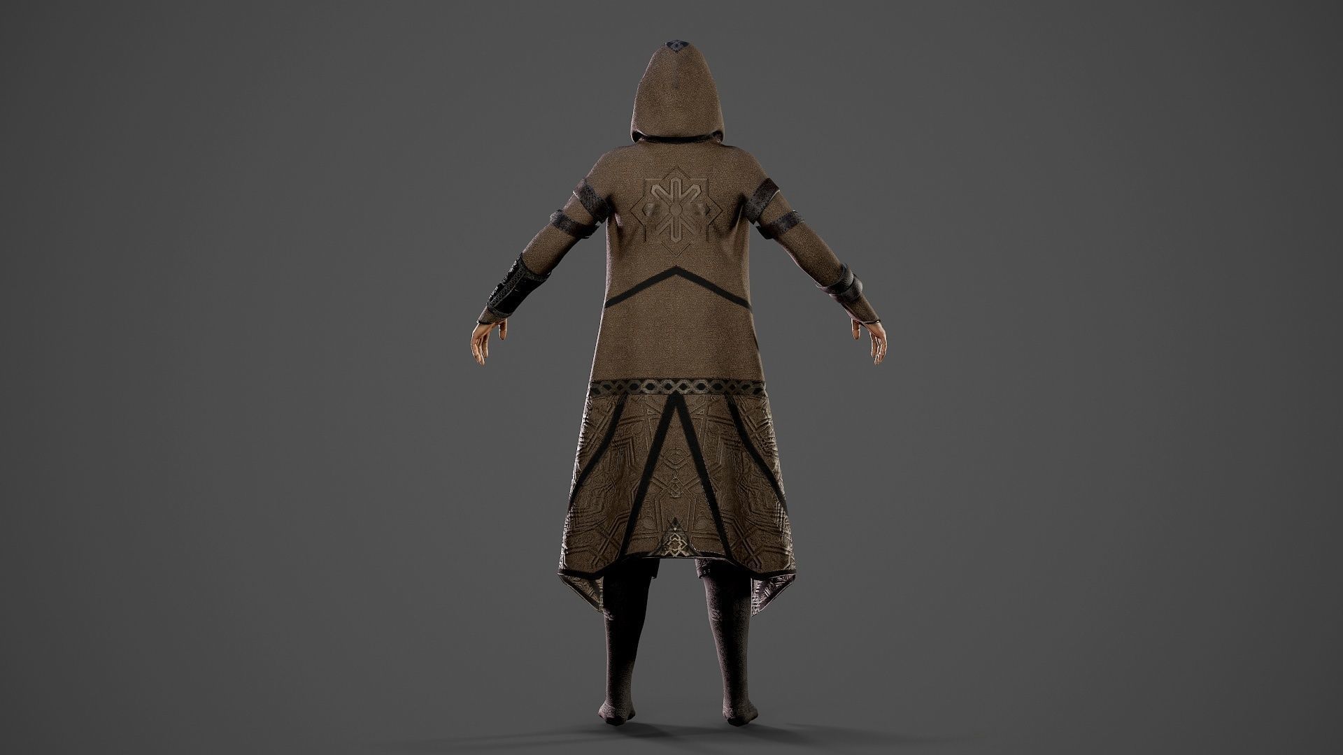 3D model Assassin - Game Ready character wearing cloak VR / AR / low ...