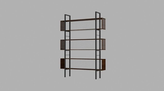 Bookcase with four shelves free 3D model | CGTrader