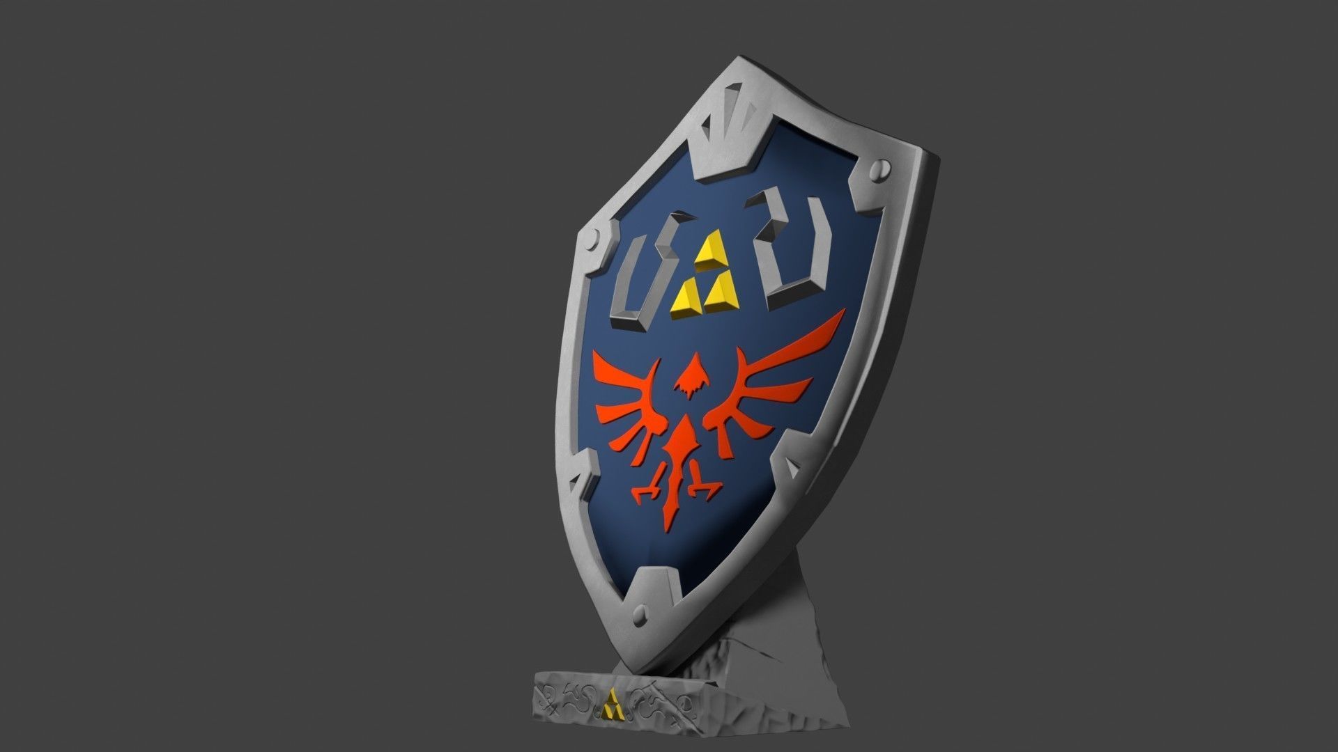 Hylian shield for printing with base 3D model 3D printable | CGTrader