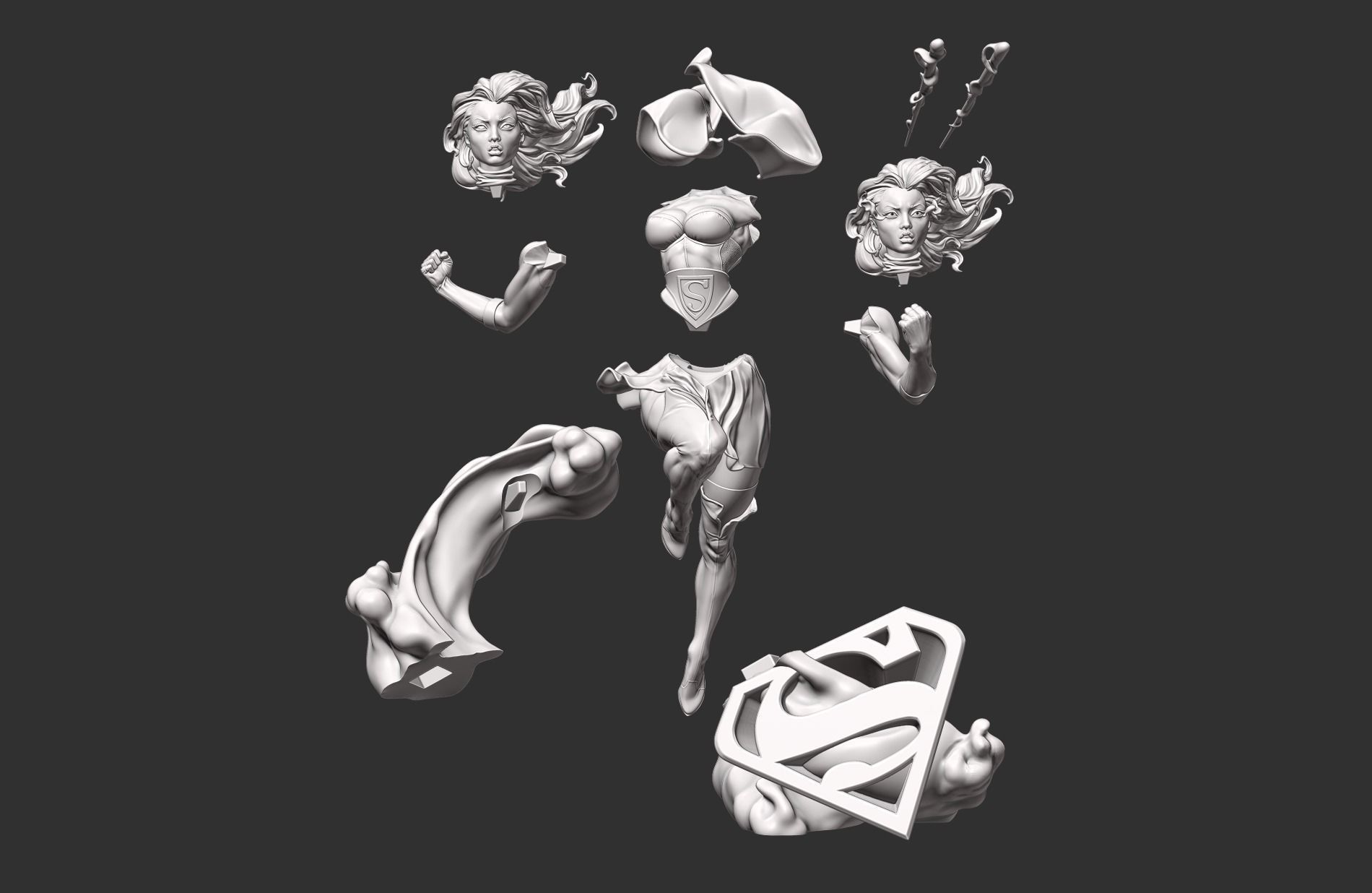 Supergirl Bombshells 3D model 3D printable | CGTrader