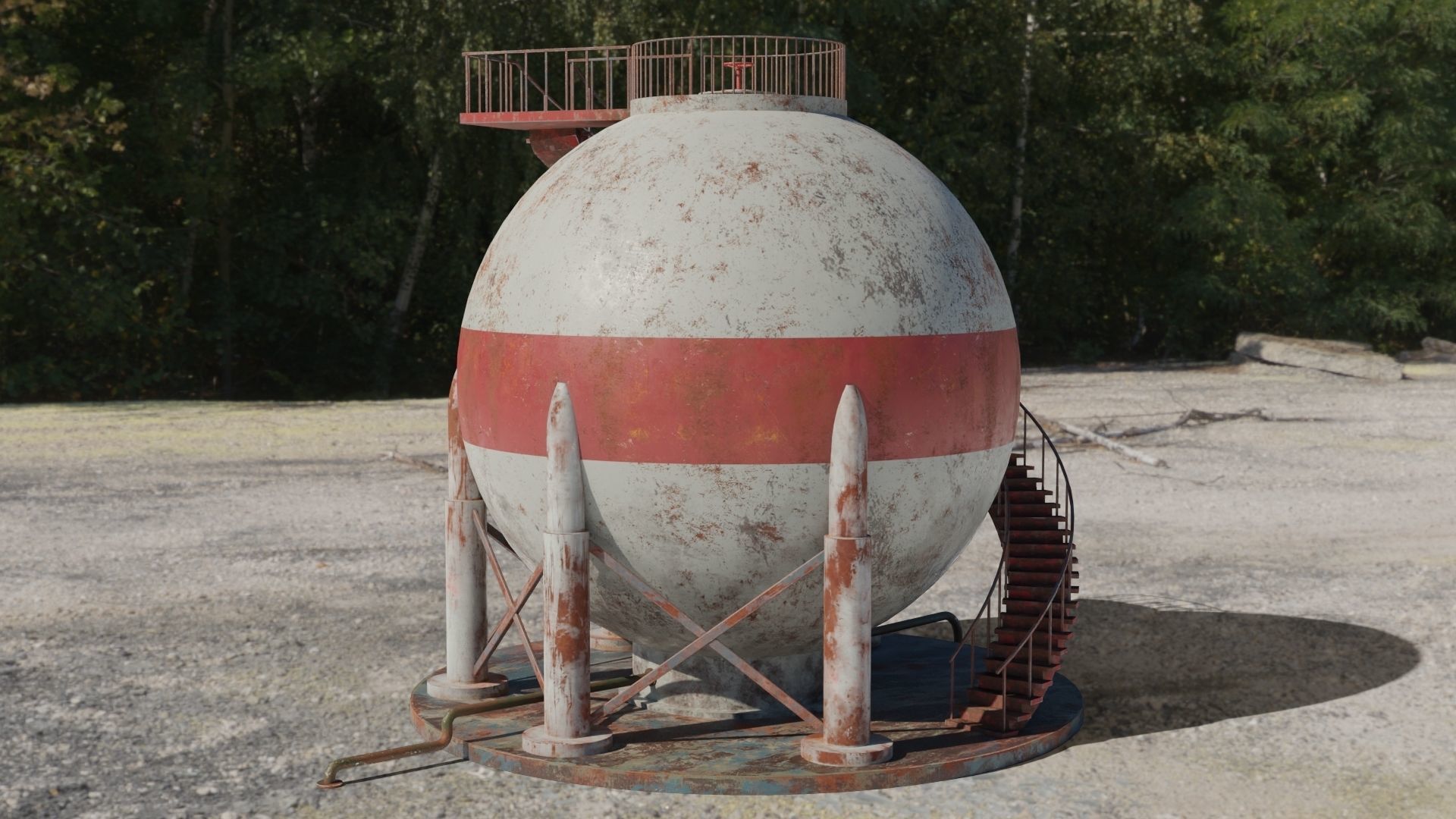 3D model Sphere tank VR / AR / low-poly | CGTrader