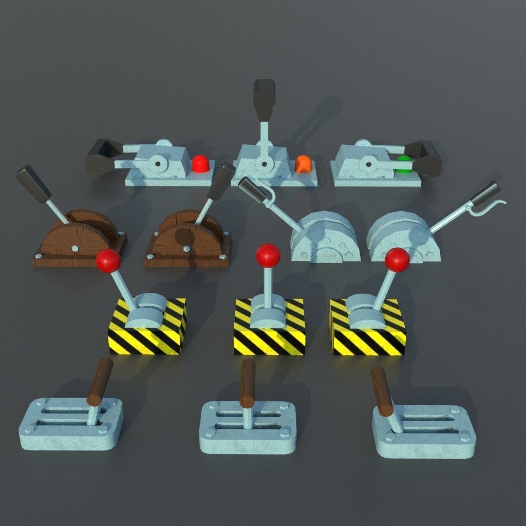 3D model lever handle low poly for game VR / AR / low-poly | CGTrader