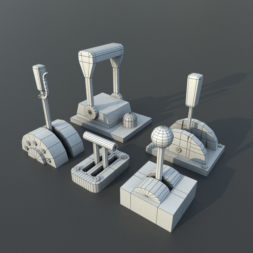 3D model lever handle low poly for game VR / AR / low-poly | CGTrader