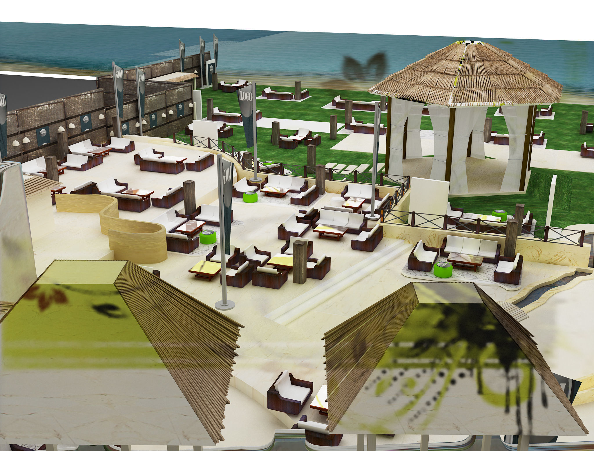 Exterior Design Beach Resort Layout a541 3D model | CGTrader
