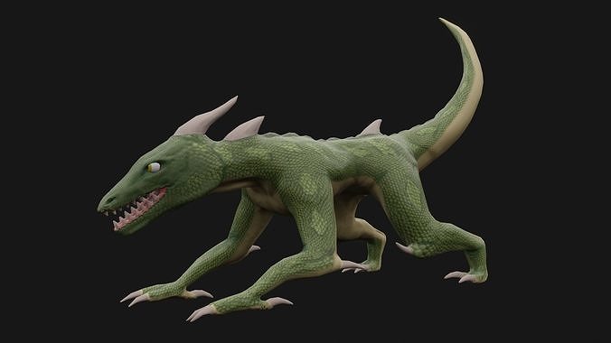 3D model Green Lizard VR / AR / low-poly | CGTrader