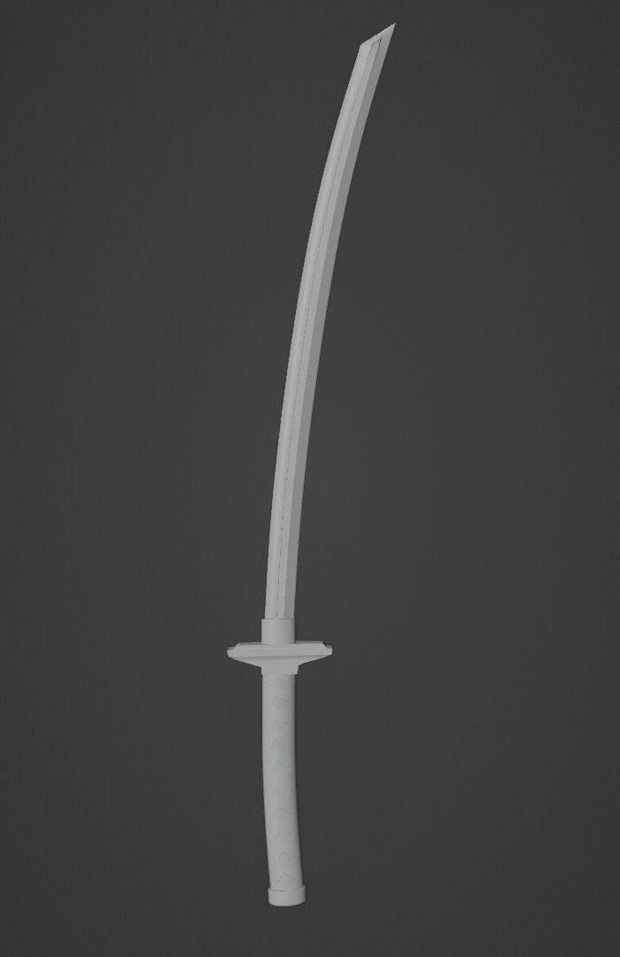 Stylized Katana low-poly game ready free VR / AR / low-poly 3D model ...