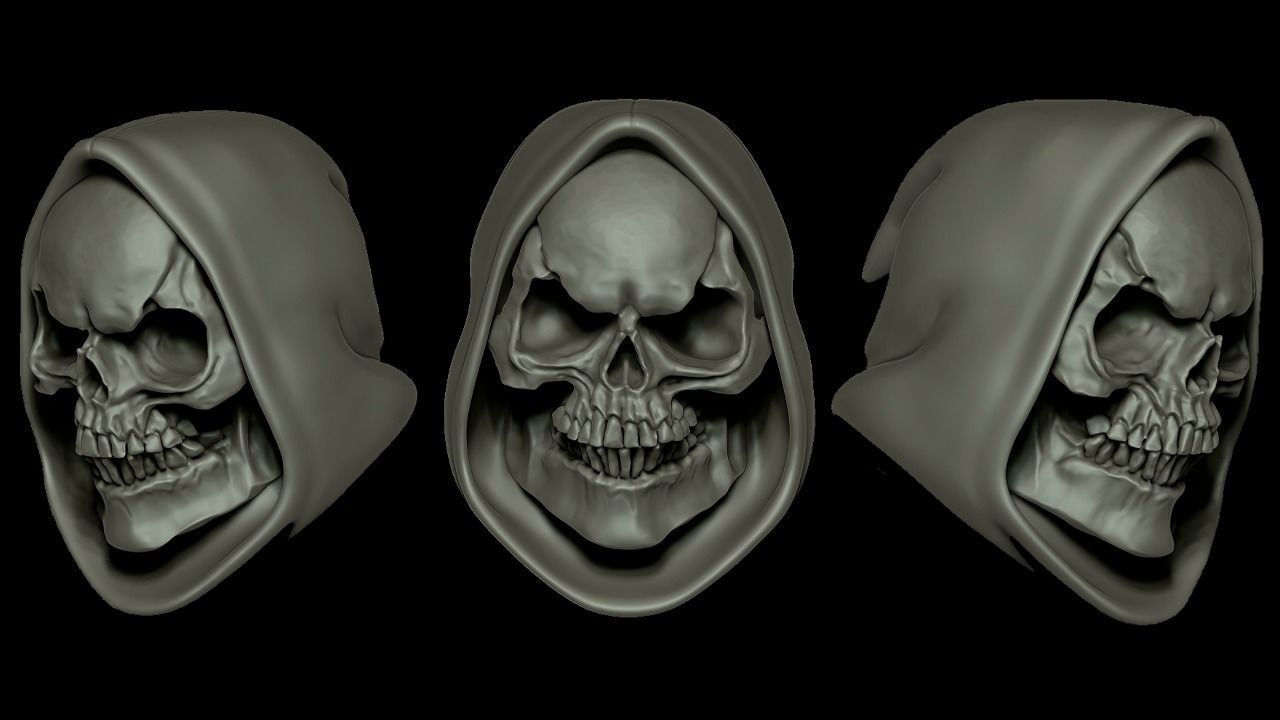 SKELETOR skull with hood 3D model 3D printable | CGTrader
