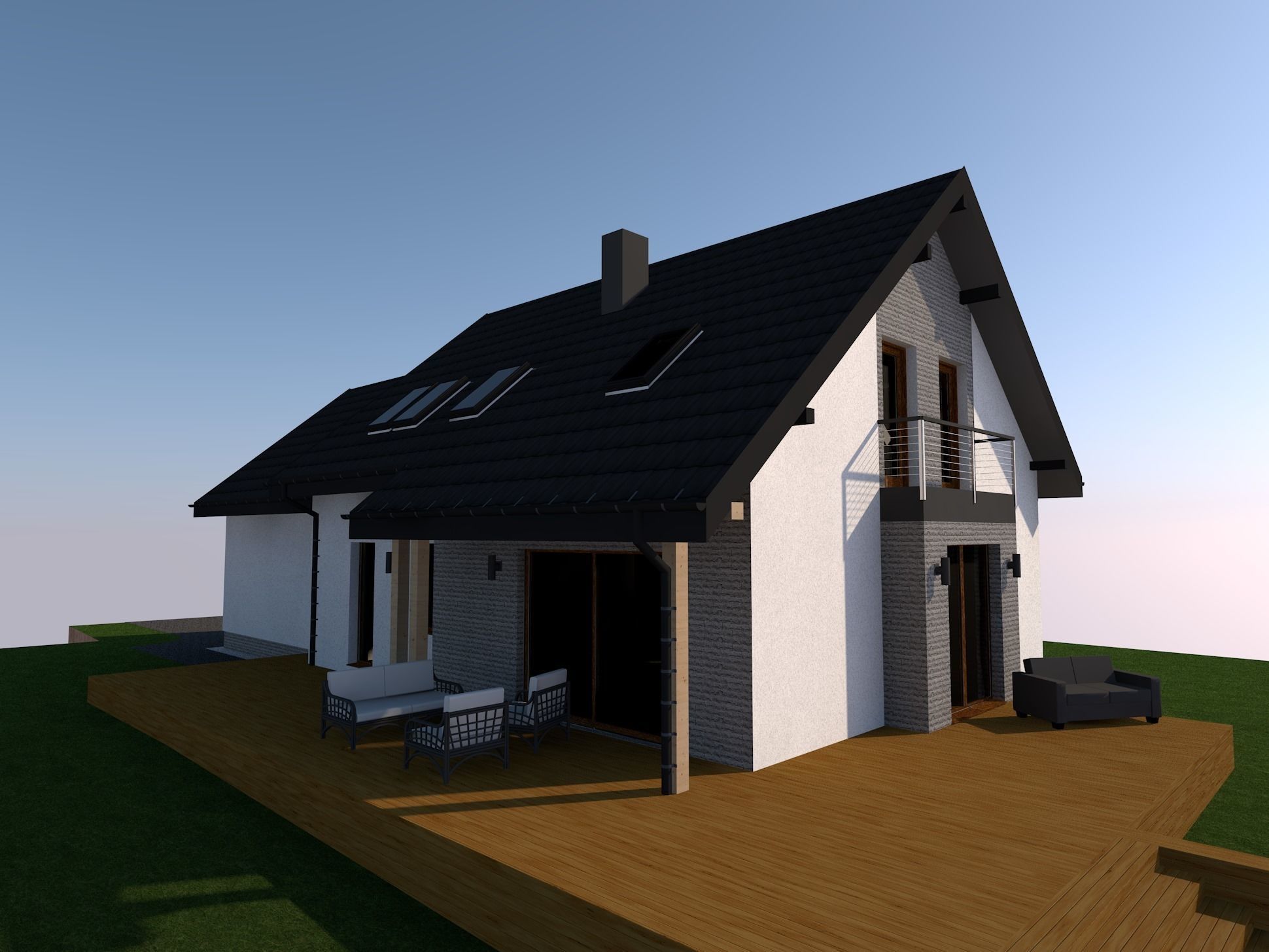 gable roof single family house 3D model | CGTrader