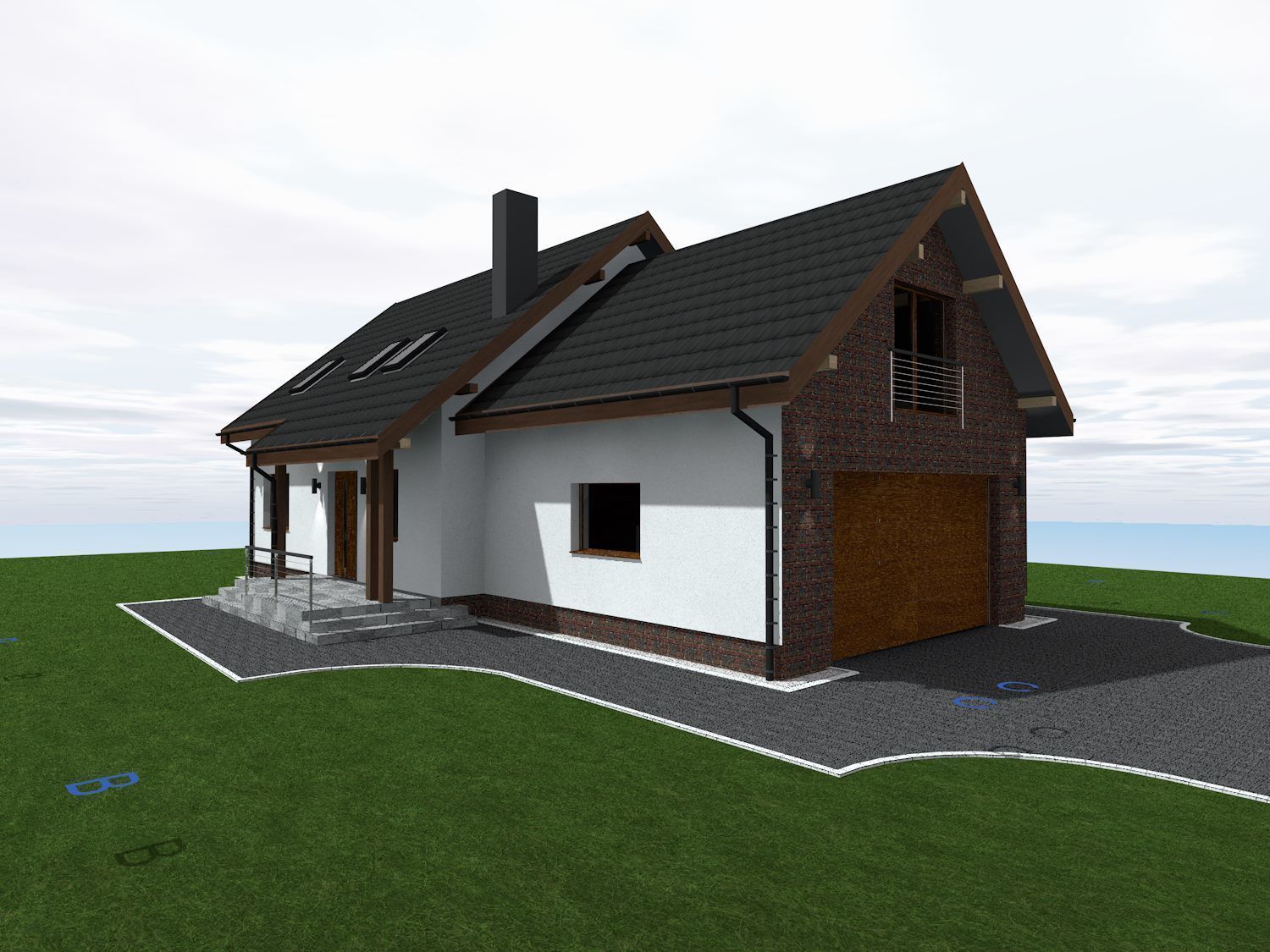 gable roof single family house 3D model | CGTrader