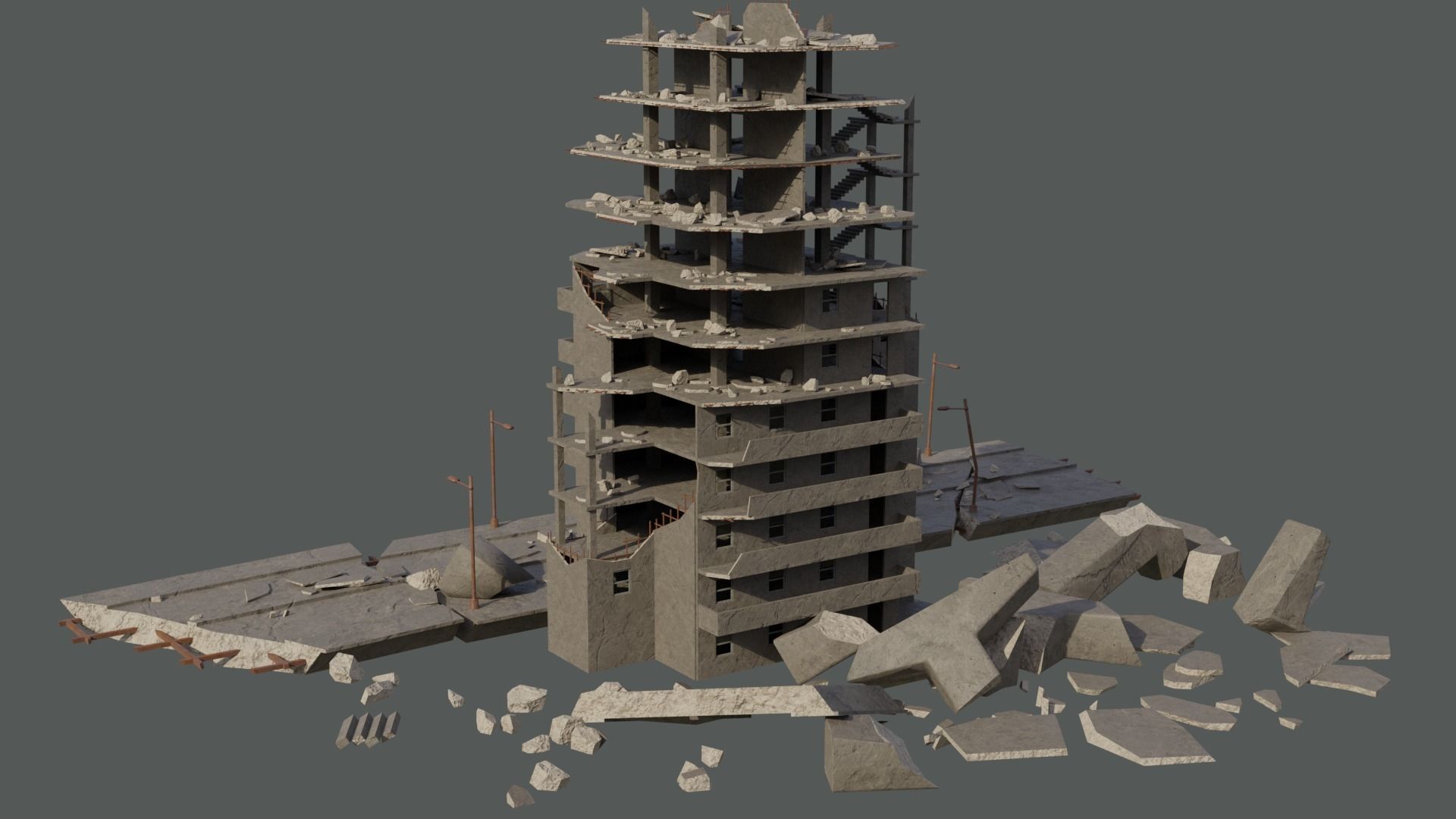 Post-war Building free 3D model | CGTrader